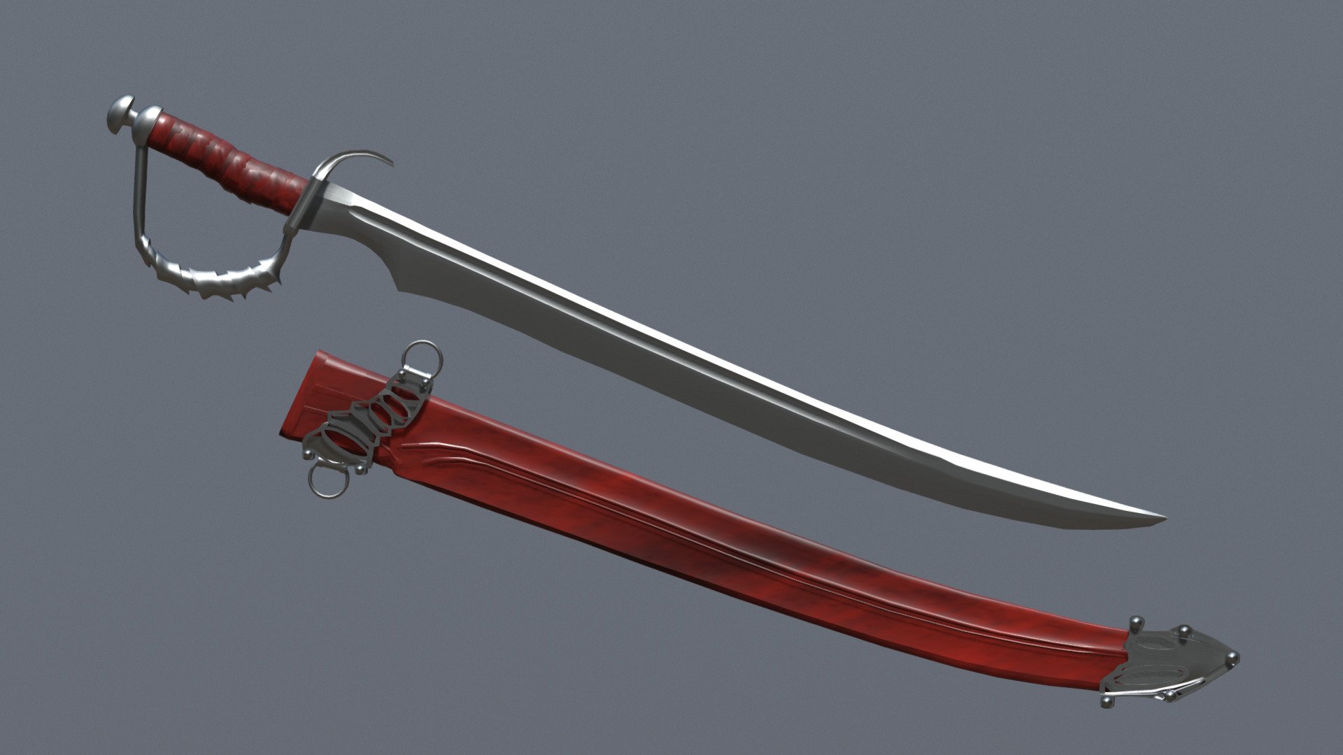 Decorated Pirate Cutlass - 3D model by rocketman1996 [ab6a601] - Sketchfab