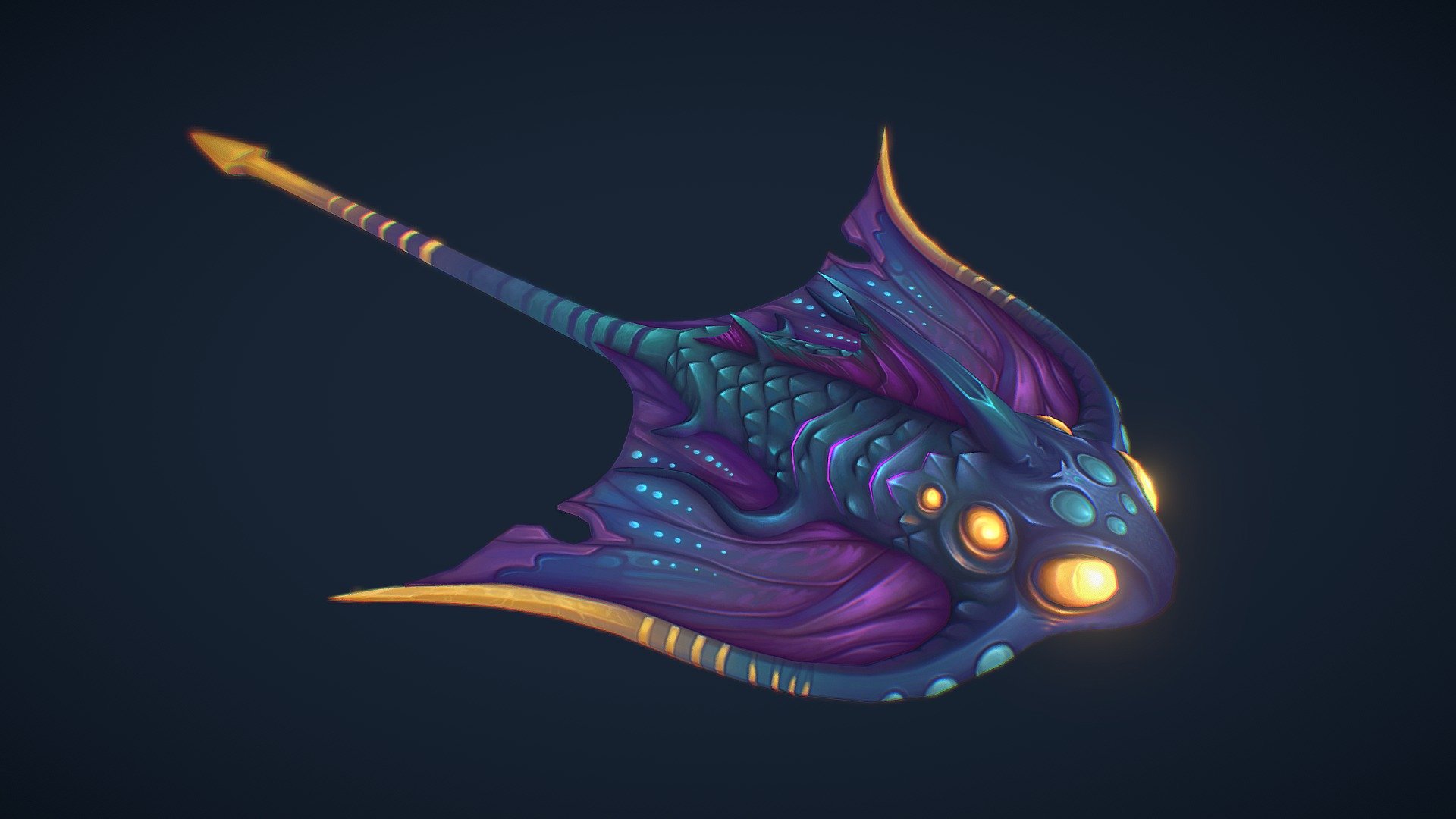 Stingray 3d - Hand Painted - 3D model by M3D Studio (@Marinart ...