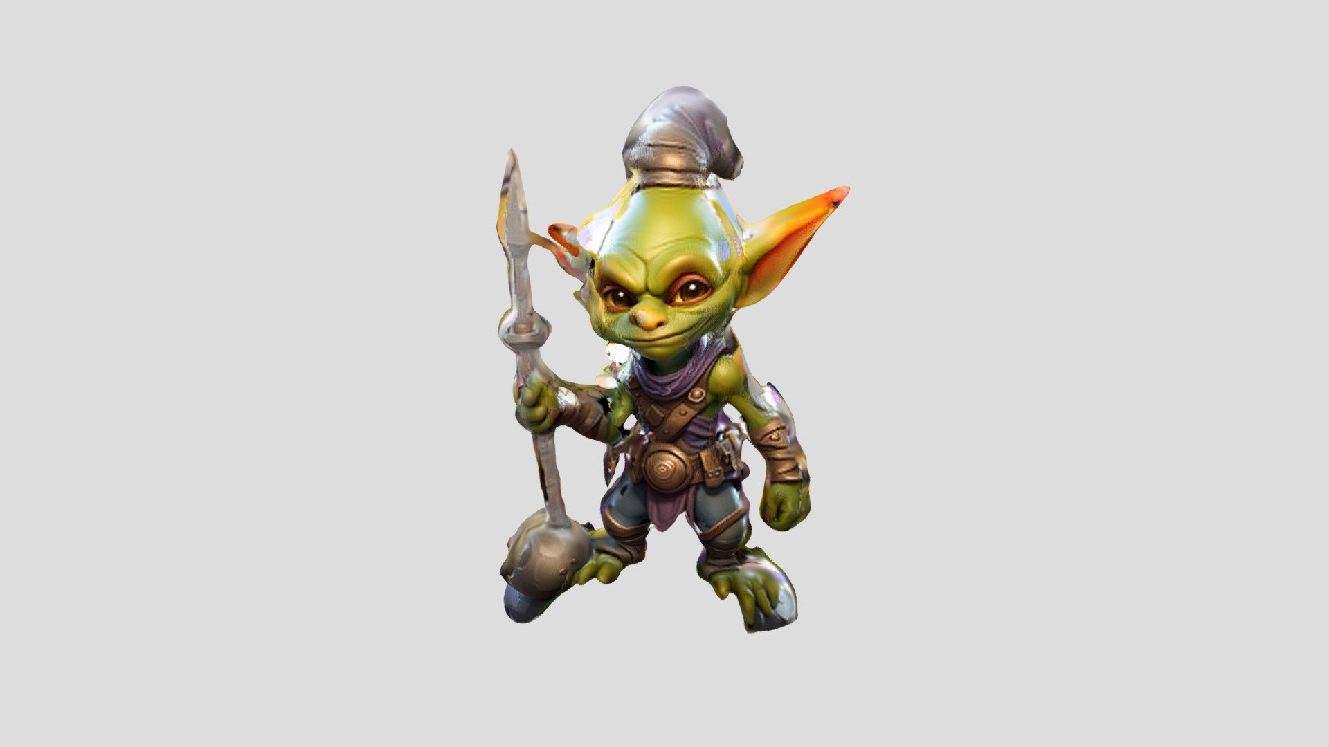 Goblin with a sword and shield, standing on a b - Download Free 3D ...