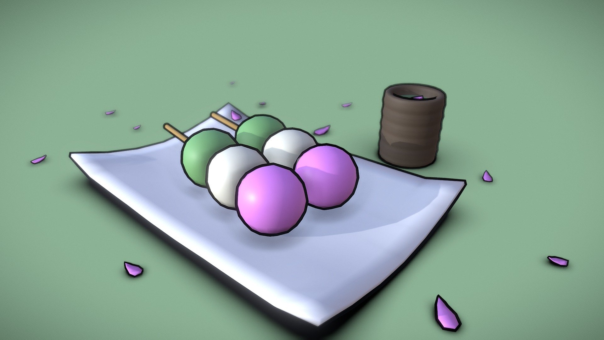 Hanami Dango - 3D model by Gabriel Silva (@Gabriel_Silva) [ab6f6e3 ...