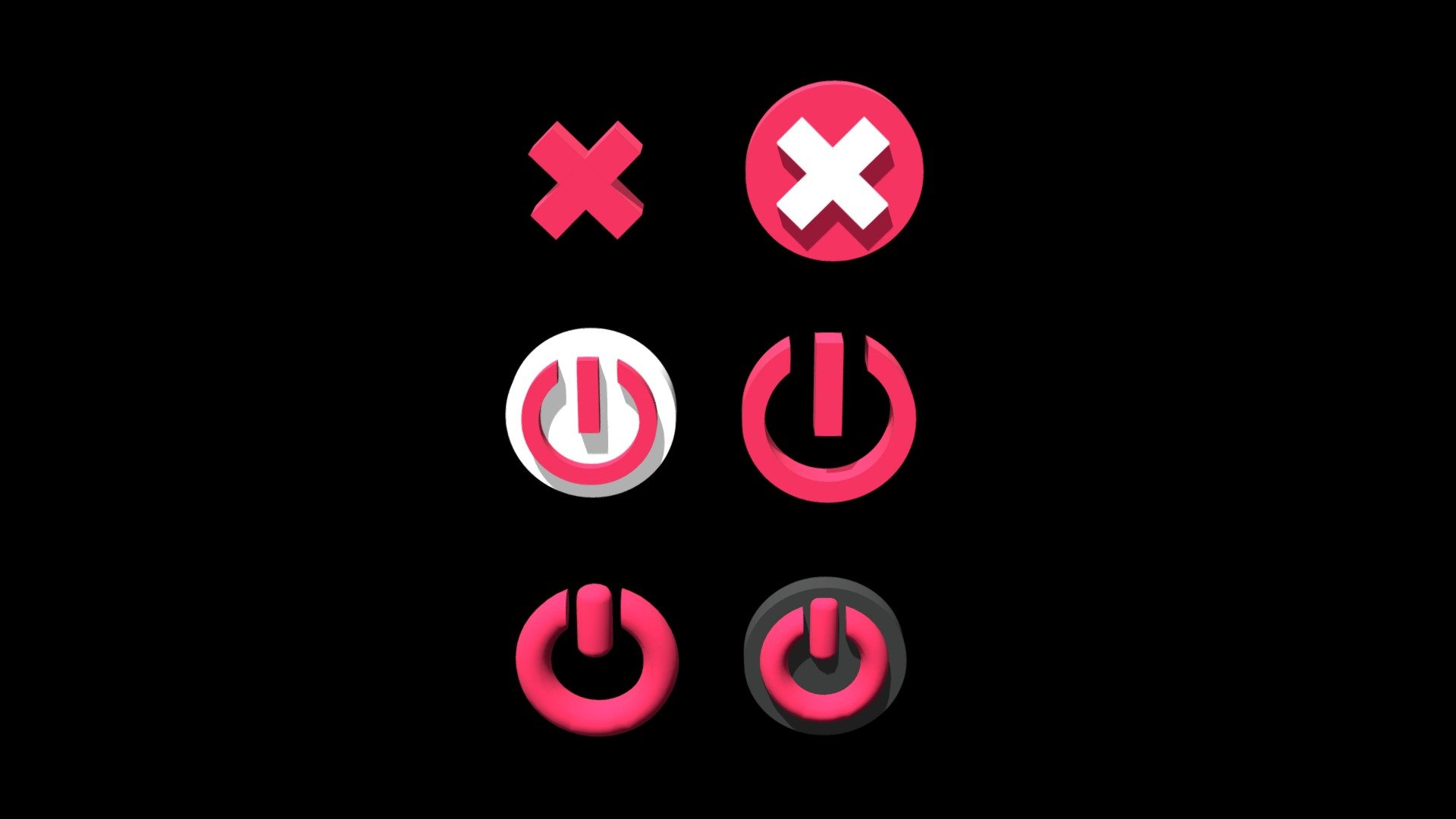 3D icons CLOSE\OFF - Download Free 3D model by Sparrow (@innasparrow ...