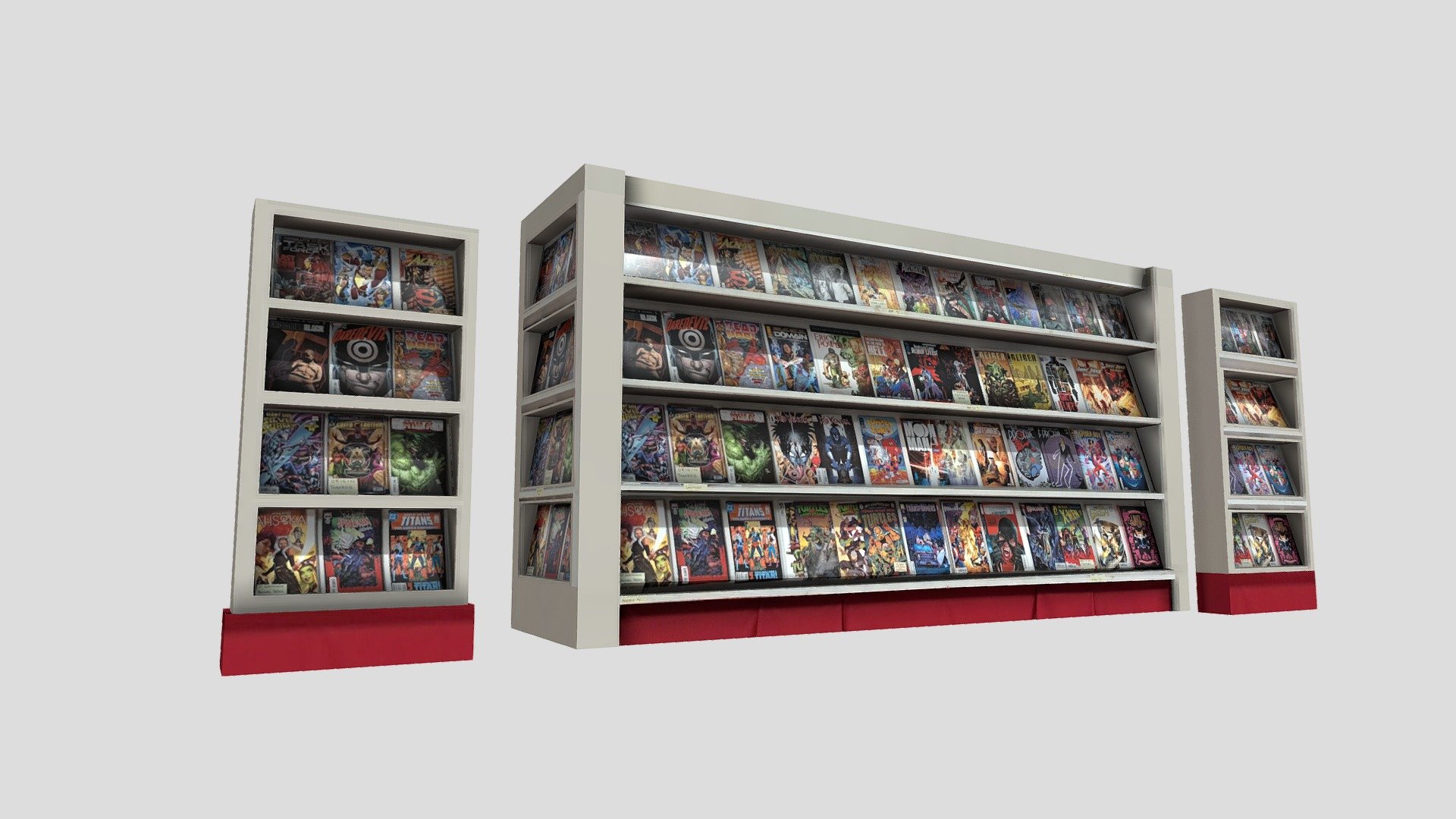 Comic book seller stand (Low-Poly) - Download Free 3D model by Treasure ...