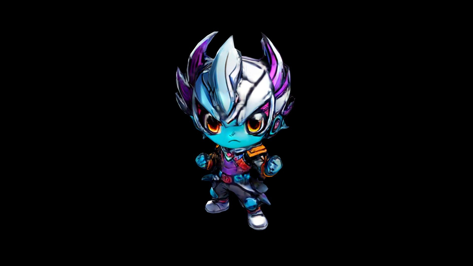 An anime-style character with white and purple h - Download Free 3D ...