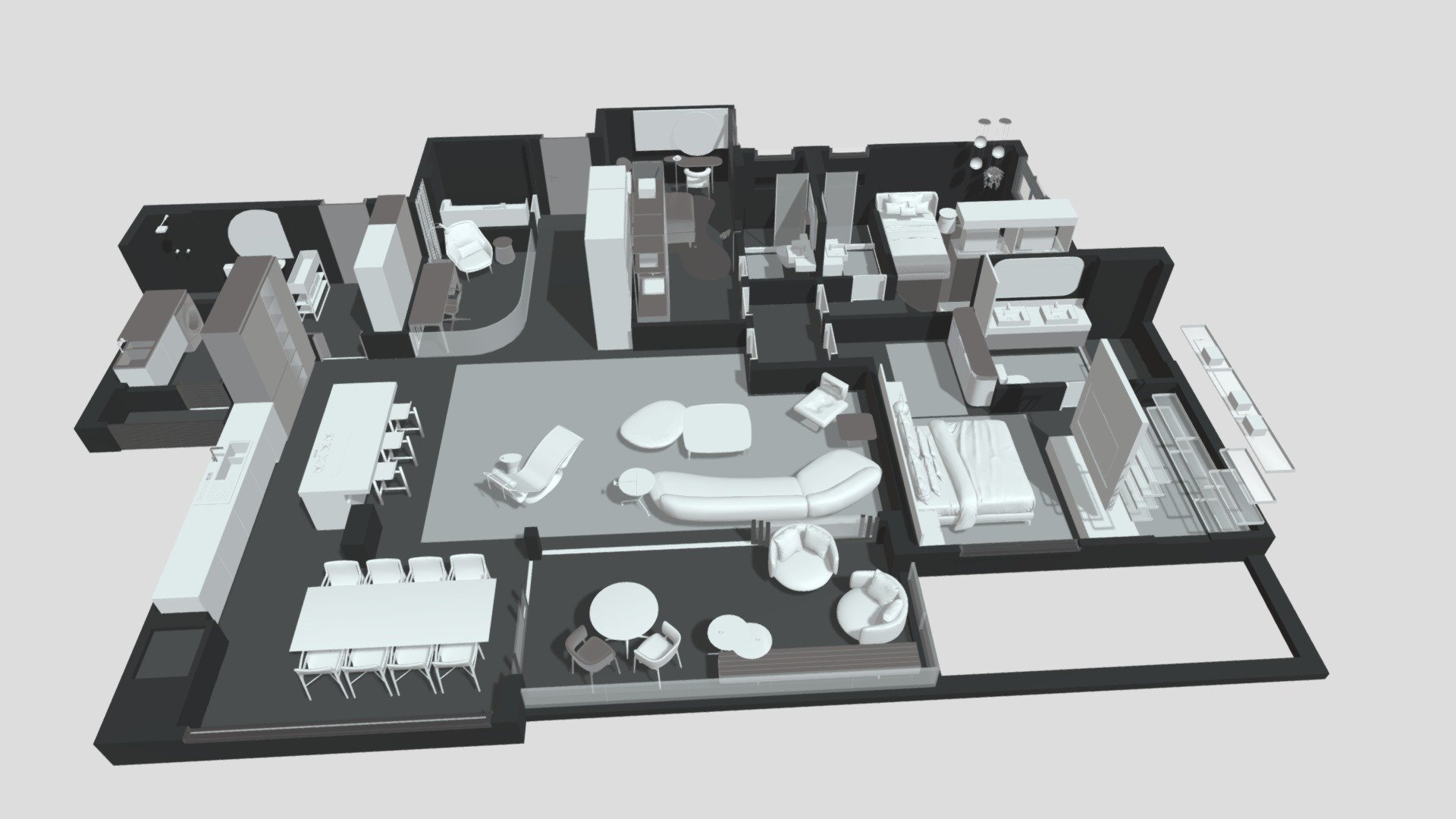 PLANTA ISOMETRICA DECORADO LANDHAUS - 3D model by Oficina3D (@Ander ...
