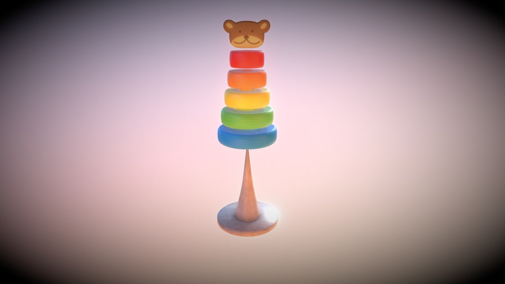 Stackable Bear Toy Low-Poly Game Ready PBR VR AR - Buy Royalty Free 3D ...