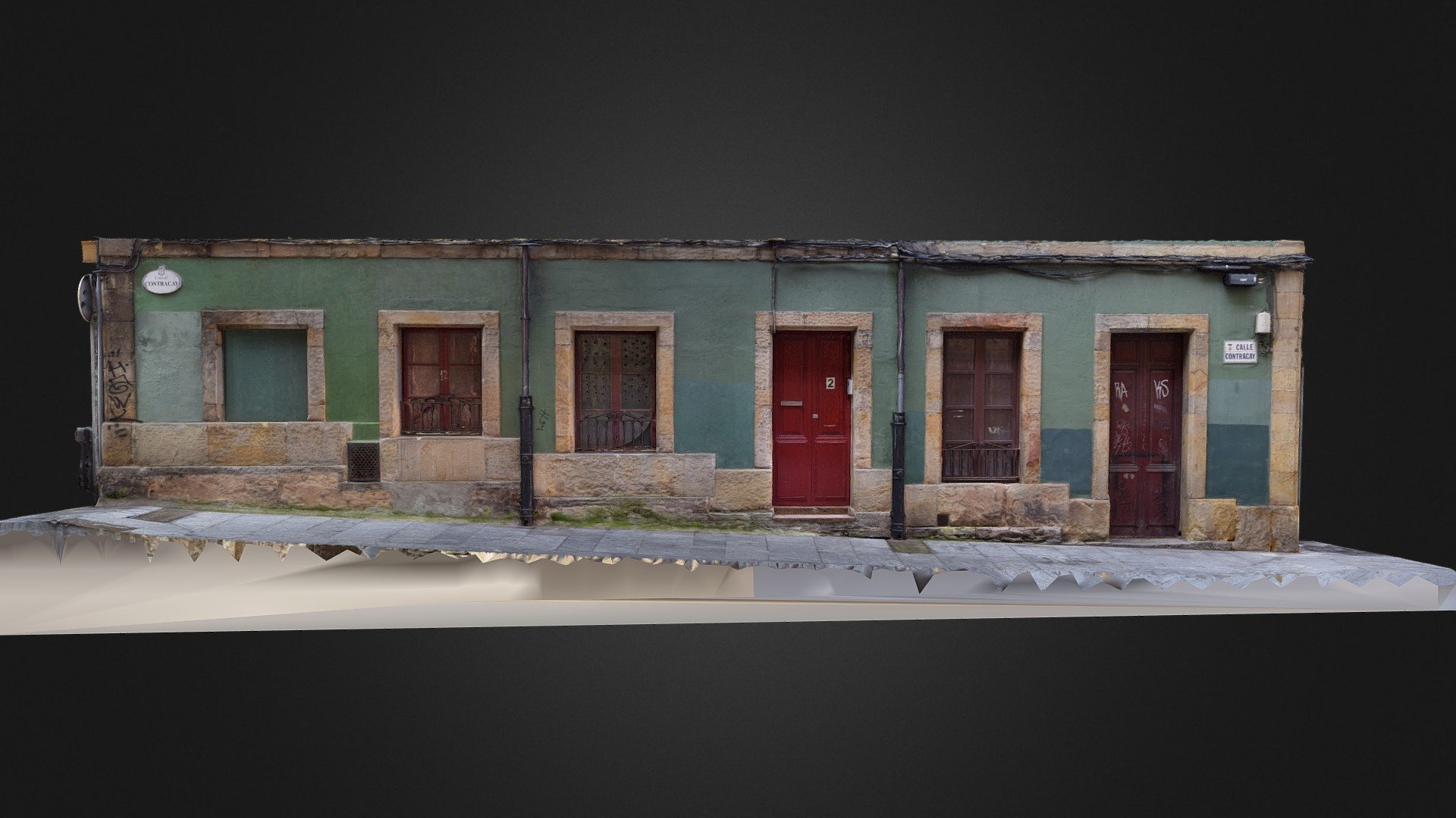 Green facade windows photogrammetry scan - Buy Royalty Free 3D model by ...