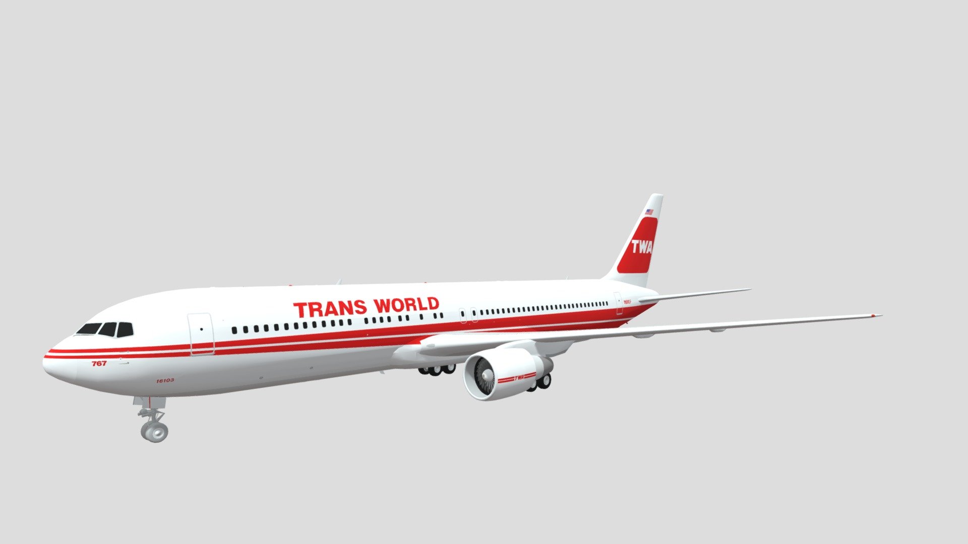 boeing 767 twa - Download Free 3D model by zairiq zairiq (@zairiqzairiq) [ab9306e] - Sketchfab