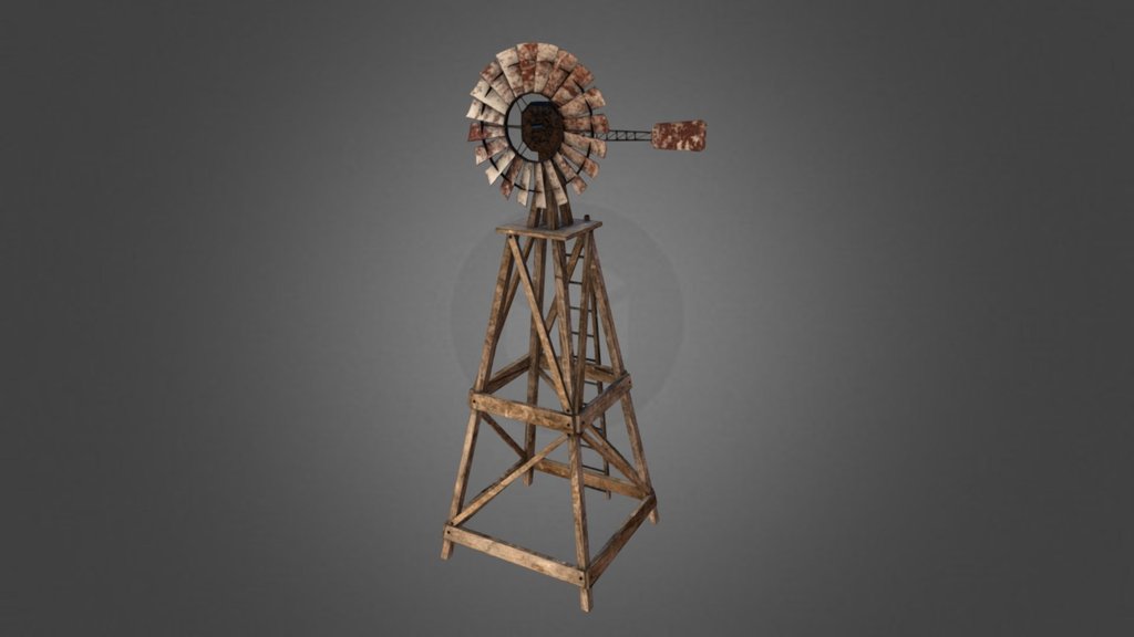 Wind pump low poly - 3D model by Cordy [ab93fef] - Sketchfab
