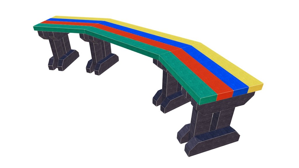 Prism Angled Bench - 3D model by tdp [ab95bec] - Sketchfab