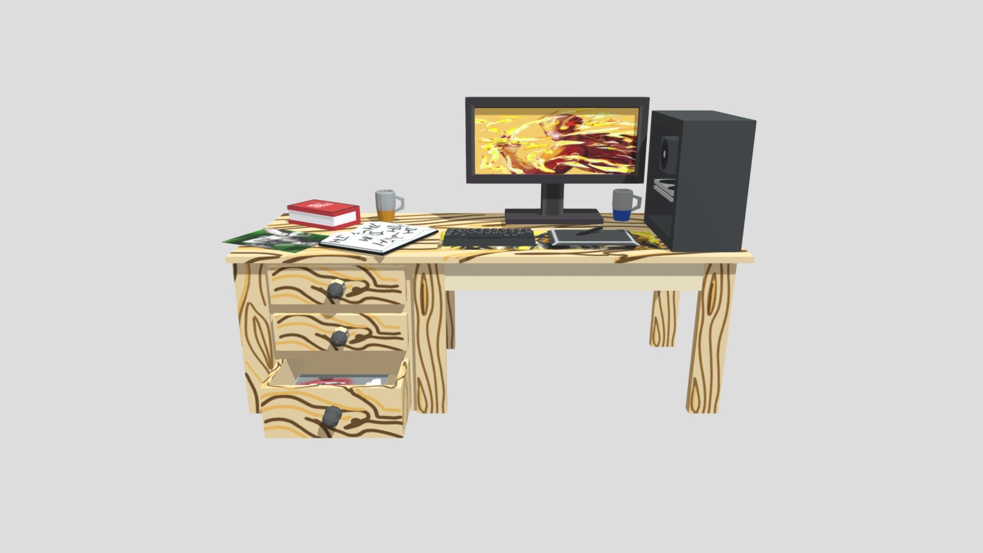 Gamer Desk - Download Free 3D model by Brian07 [ab98409] - Sketchfab