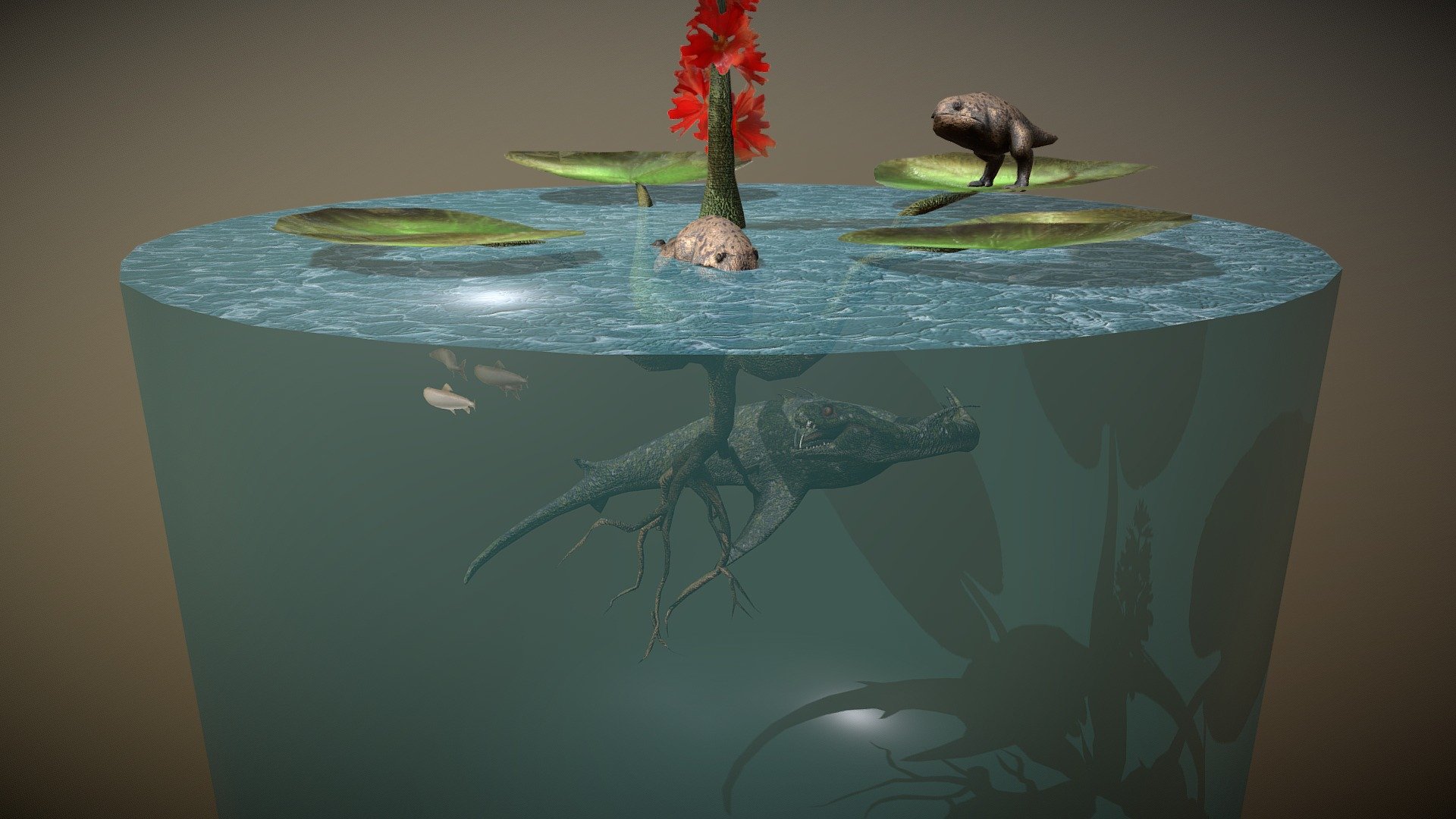 Fantasy water scene - Download Free 3D model by Peter Nox (@Peter.Nox ...