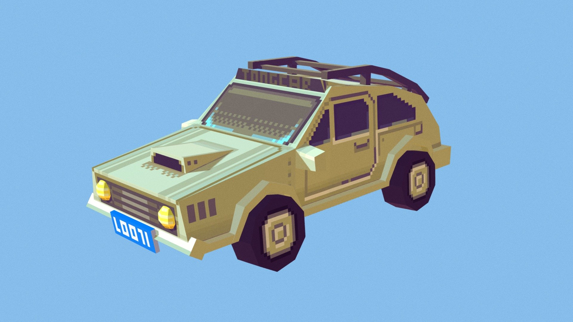 8bit pixel small car - 3D model by TONG98 [ab9b4dd] - Sketchfab