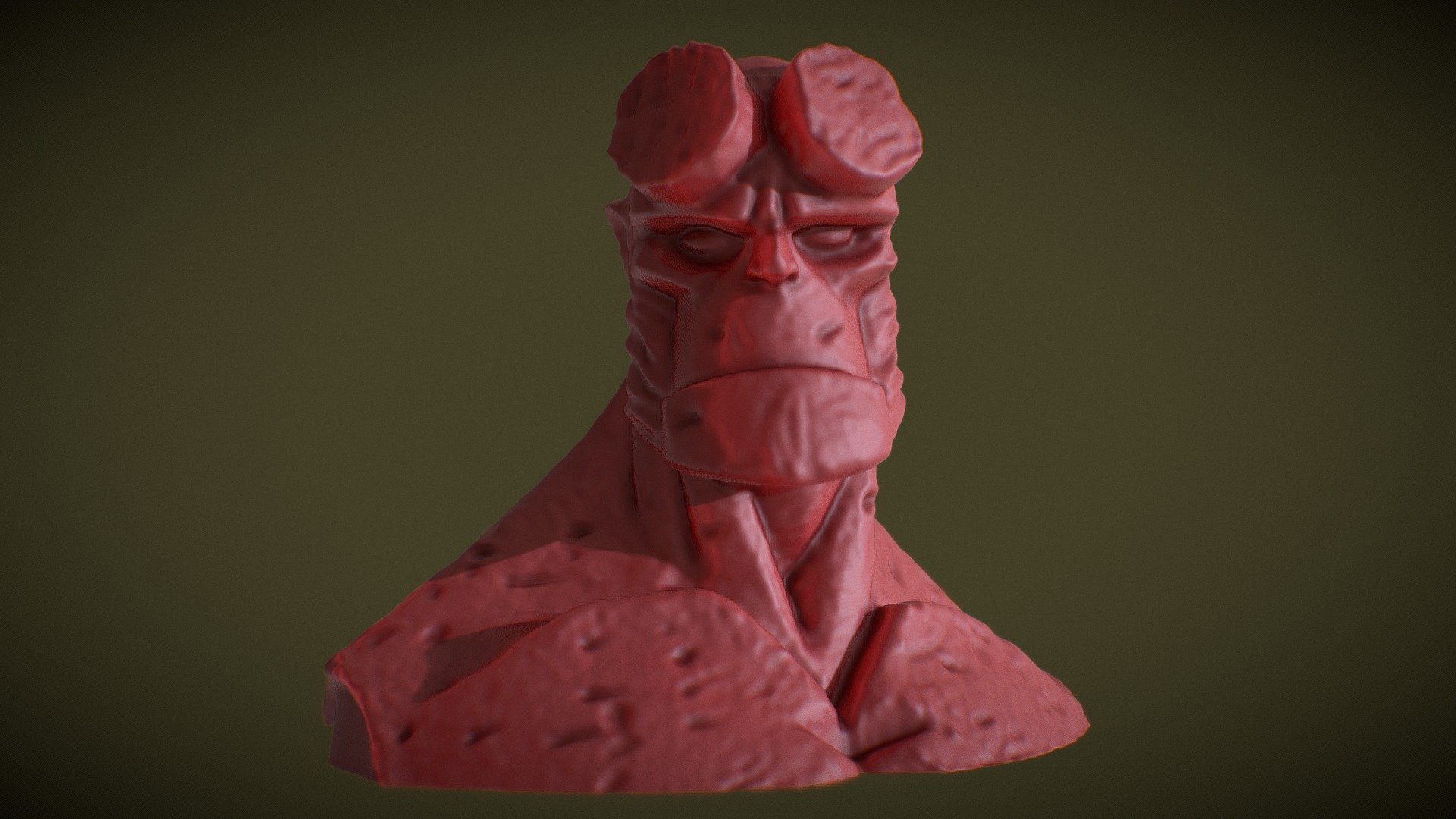 hellboy scan bust - Buy Royalty Free 3D model by Tom Johnson (@Brigyon) [ab9f150] - Sketchfab Store