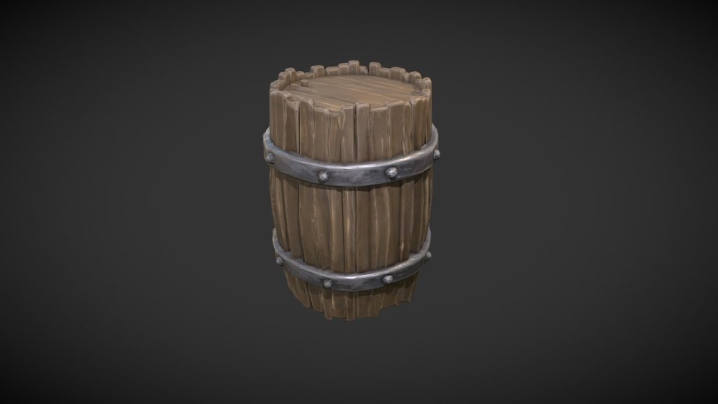 Stylized Hand Painted Barrel - 3D model by Alan O Brien (@aob) [abadc83 ...