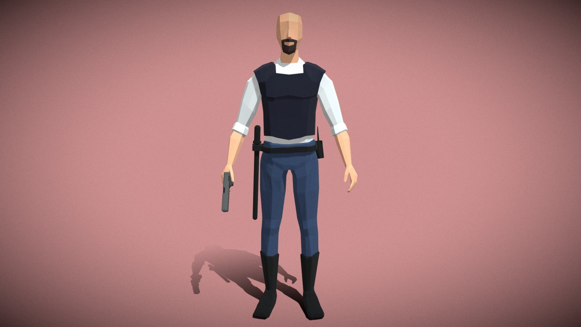 Low poly security guard - Download Free 3D model by Jose Manuel (@manre ...