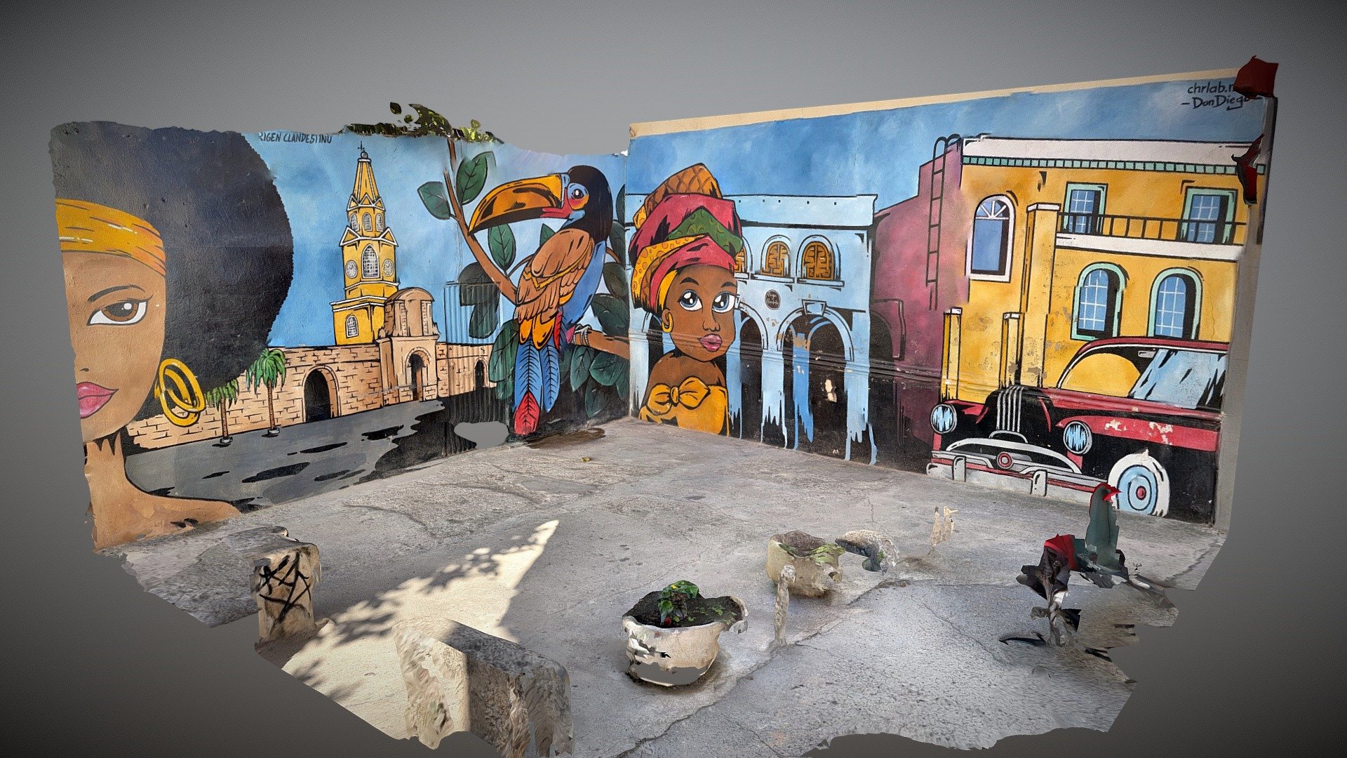 Graffiti corner - 3D model by Aupuma [abb0c5f] - Sketchfab