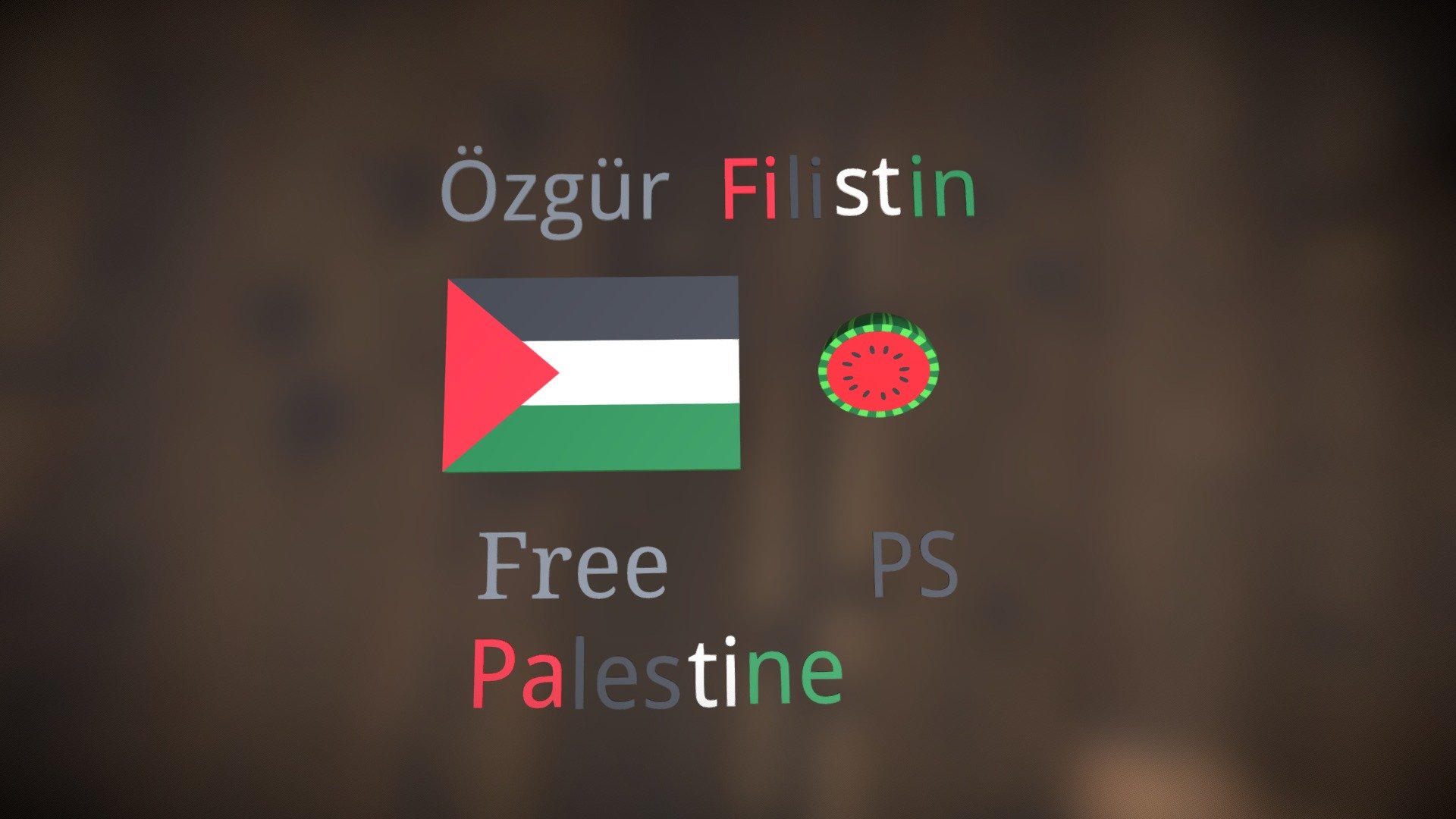 🇵🇸 Free Palestine - Özgür Filistin 🇵🇸 - 3D model by Furkan CLK ...