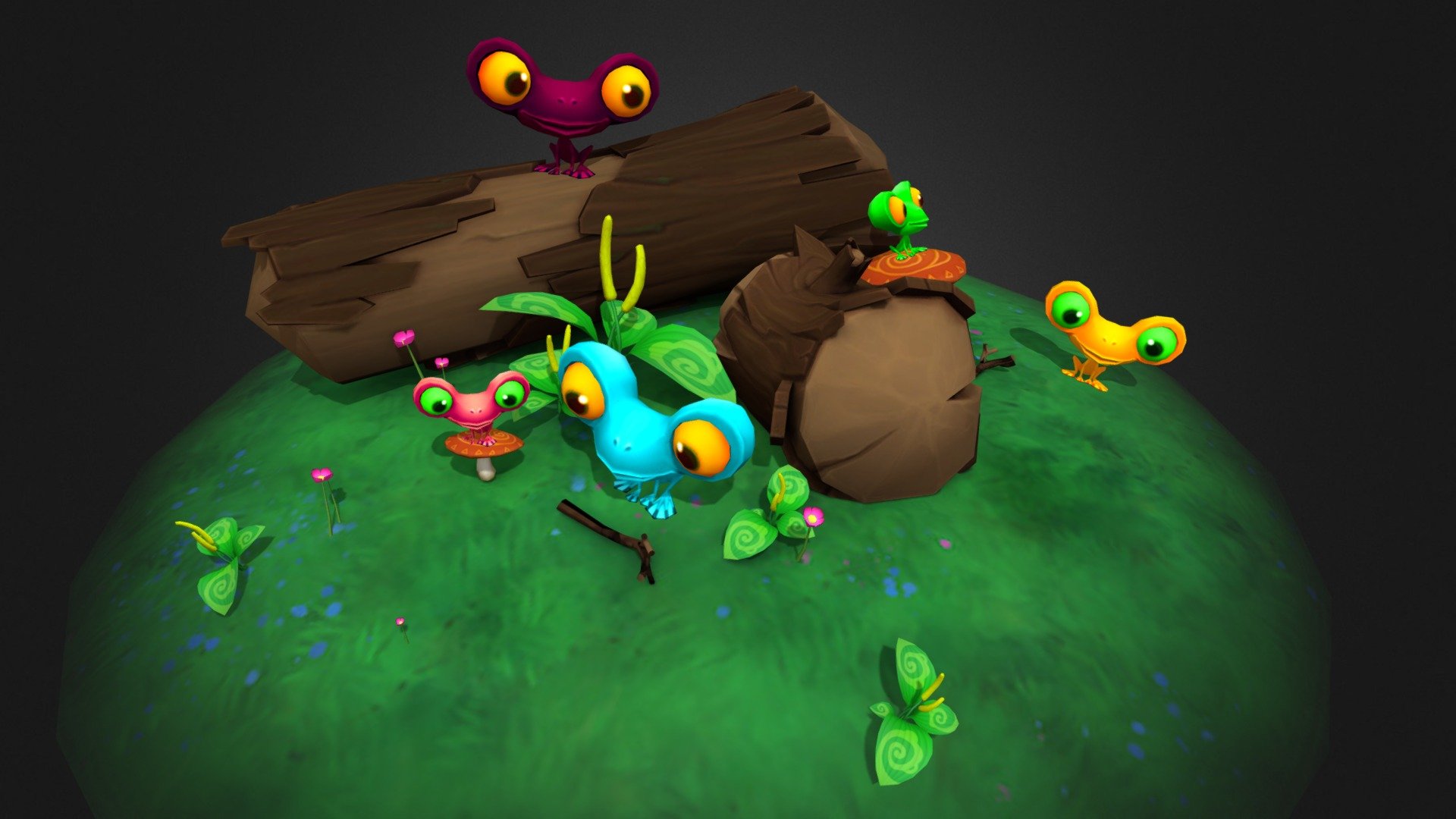 Frogs pack - Buy Royalty Free 3D model by TheGameAssets [abb79fd ...