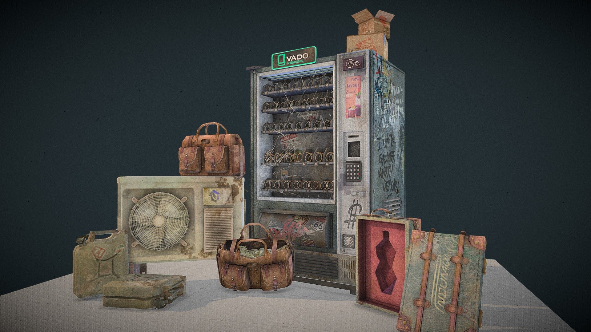 Props Post Apocalyptic The Gardener Animation - 3D model by The ...
