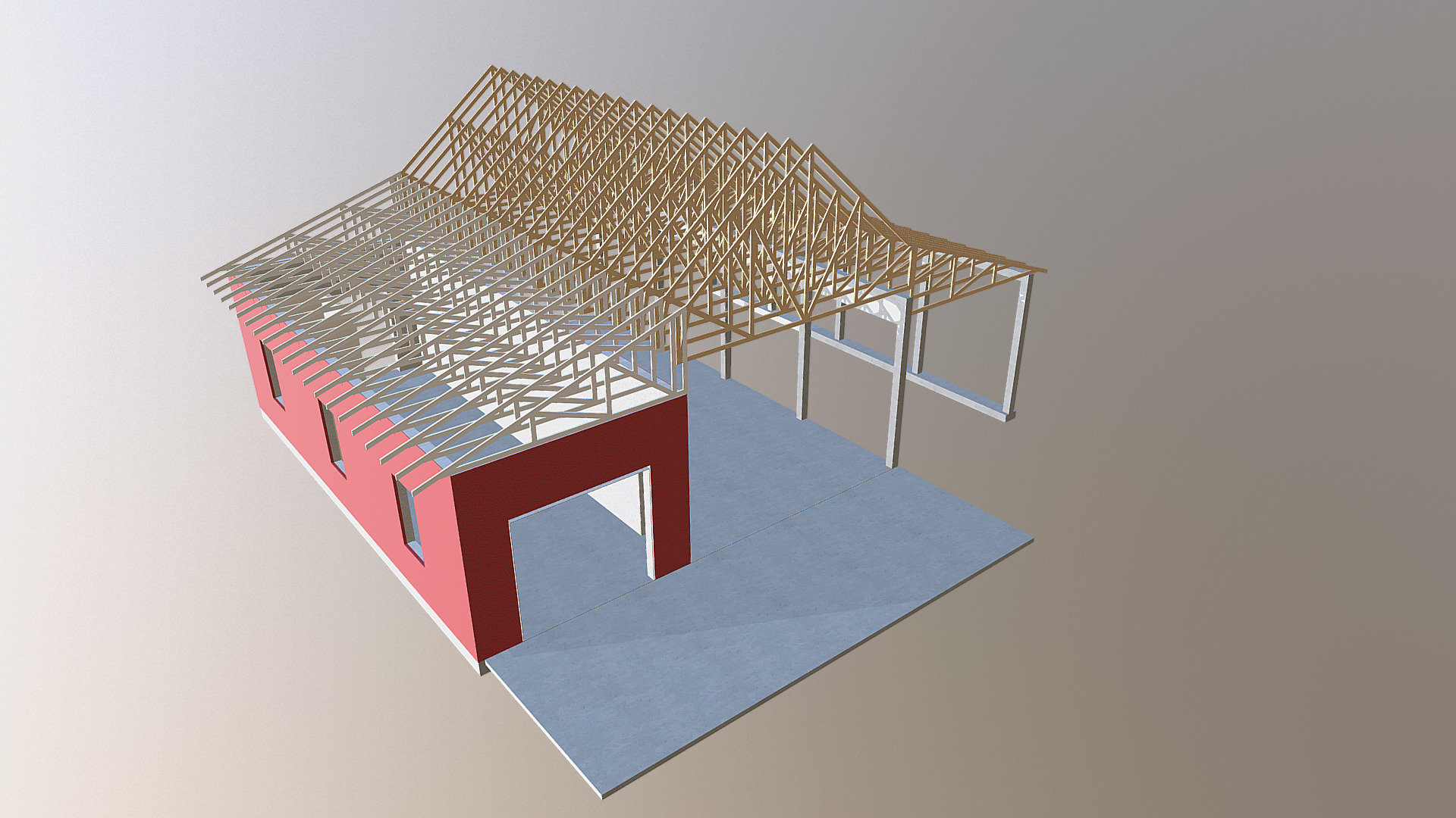 Barn 3D Framing - 3D model by Alan Butler (@ab2draft) [abbb73e] - Sketchfab