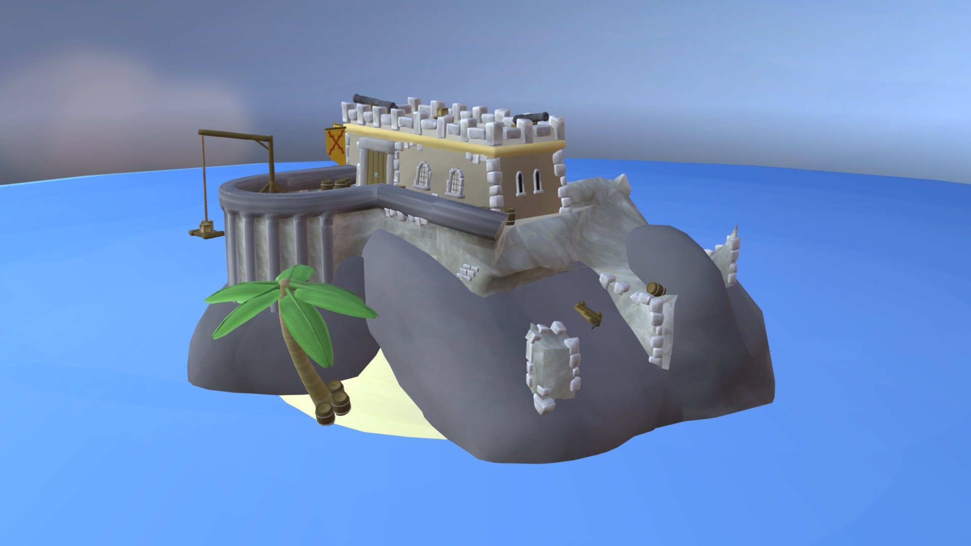 Badly Damaged Naval Fort - 3D model by JonathanVanAcker ...