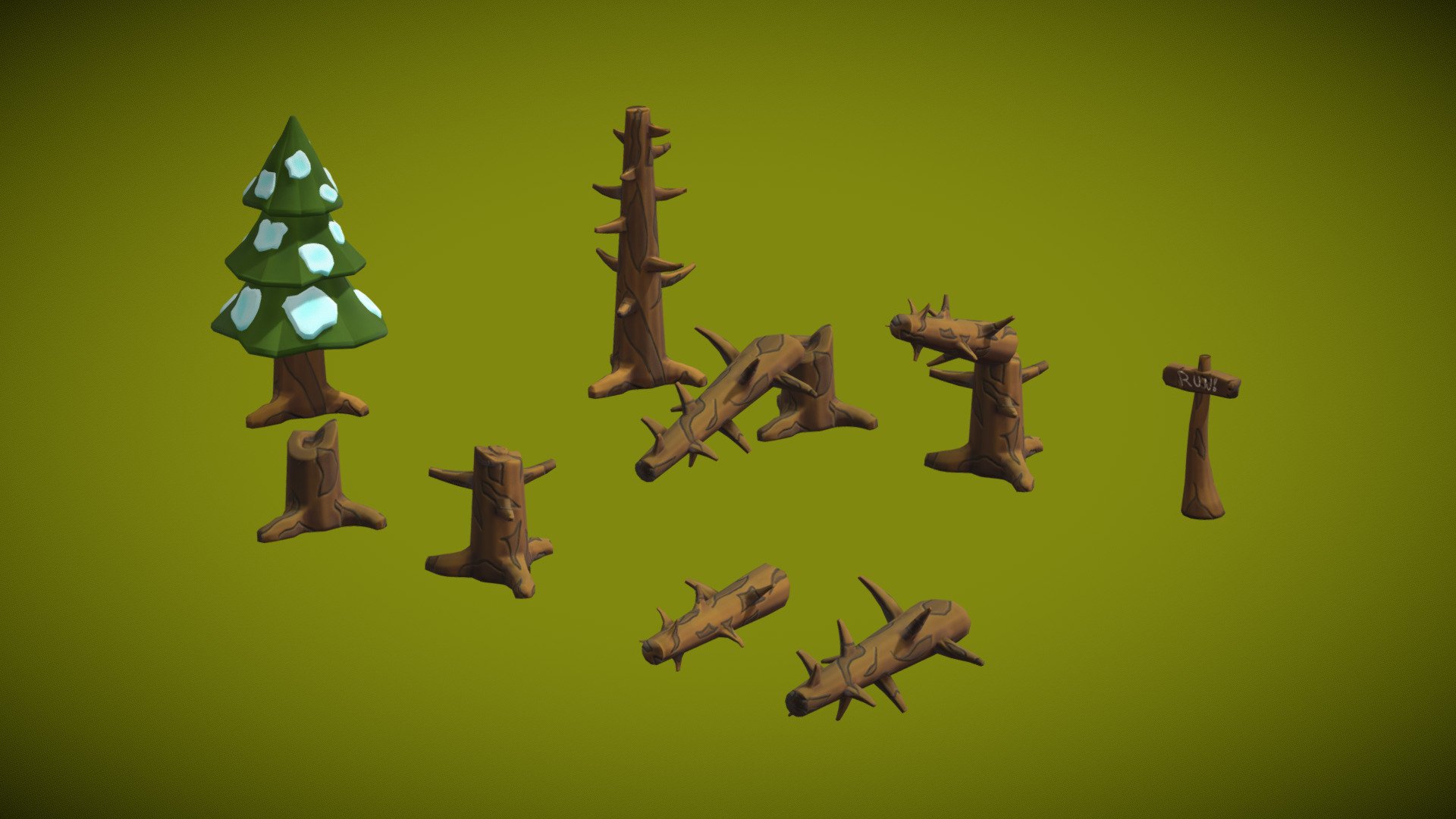Stylized assets of trees for game - 3D model by PhilippO [abc7af9 ...