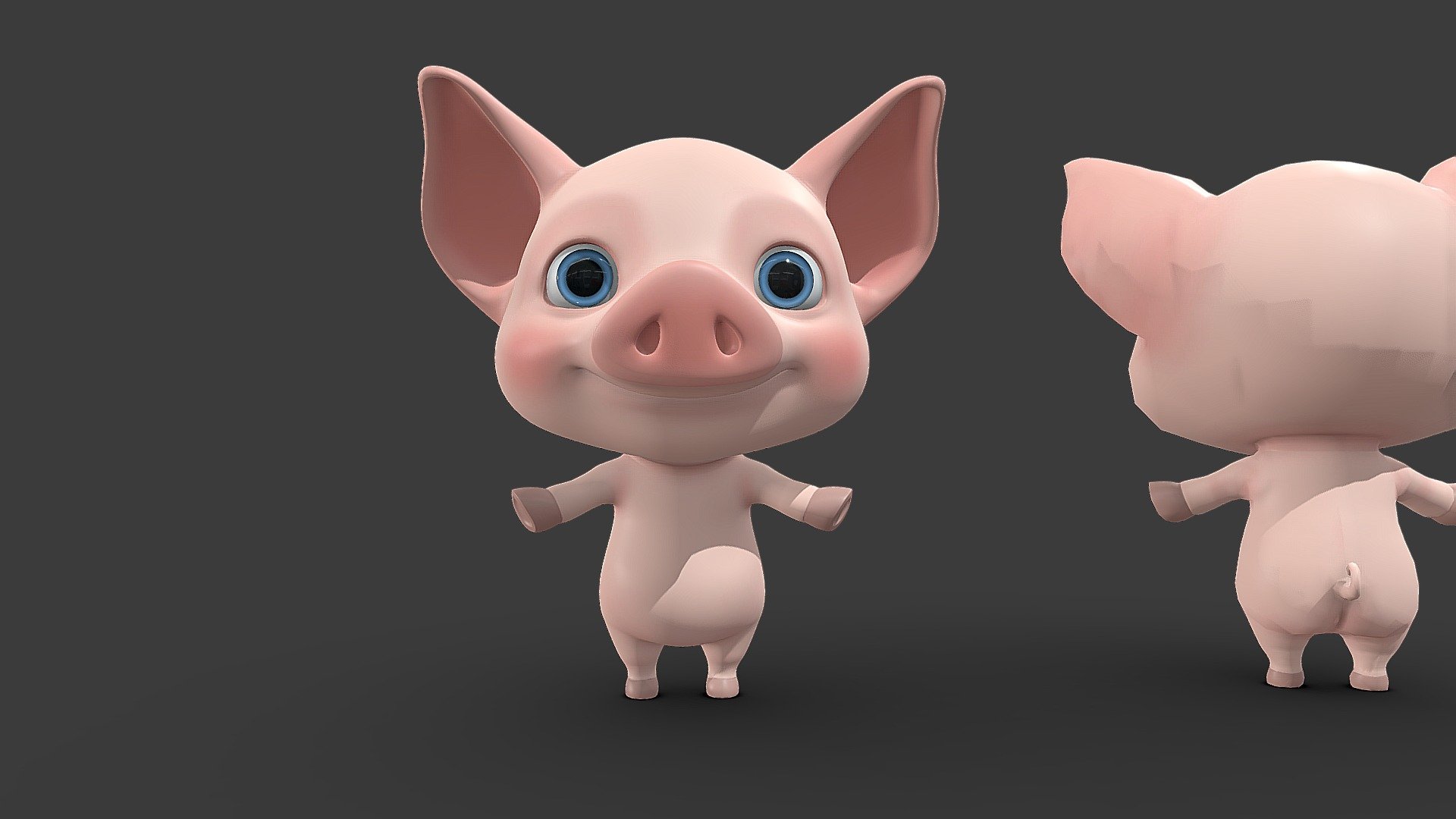 Toony Pig - Topology + UV Map - 3D model by Tashi (@tsering) [abc802a ...