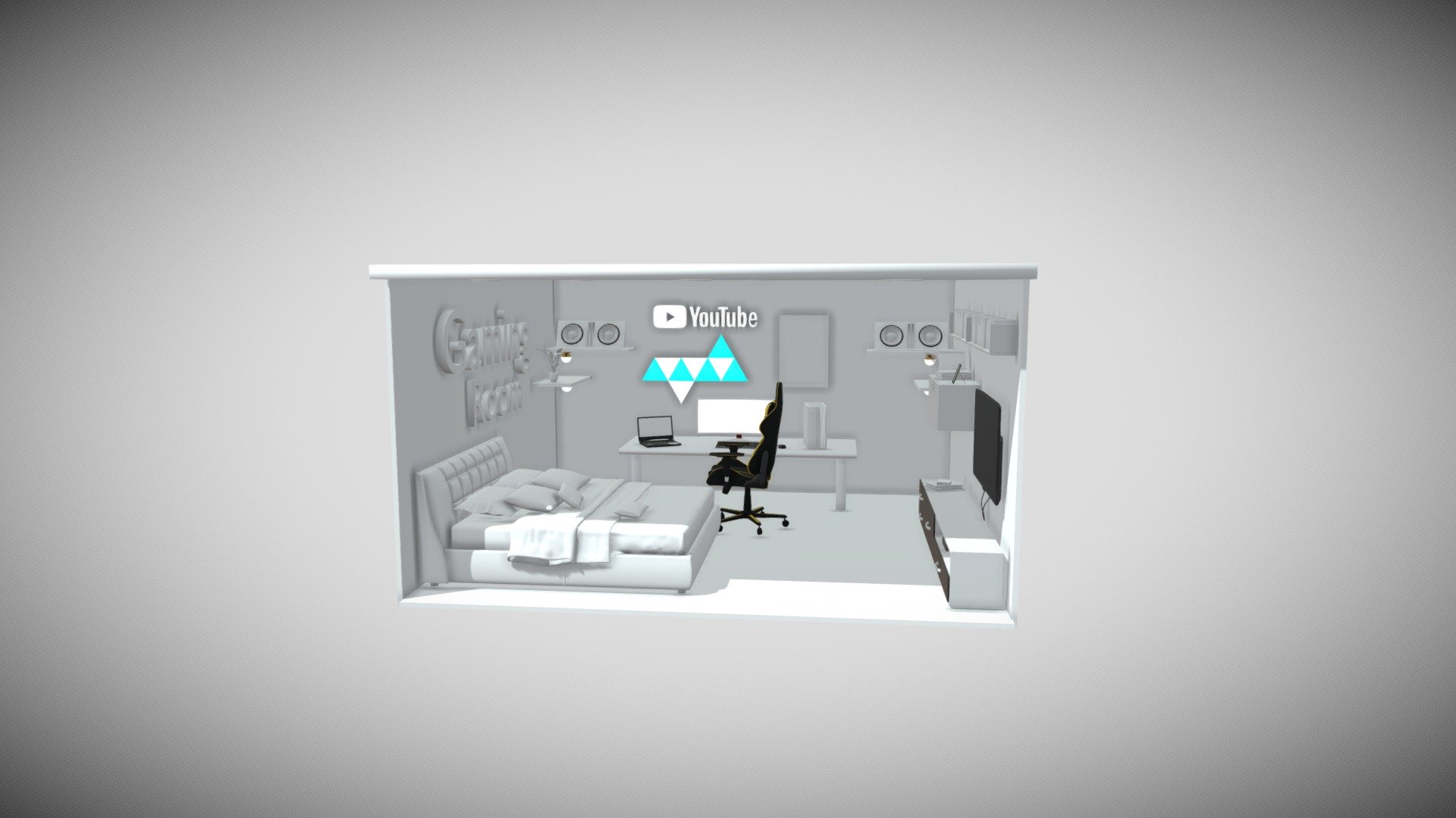 gaming room 1 - Download Free 3D model by Mr.Robot3D.Models [abcdbba ...