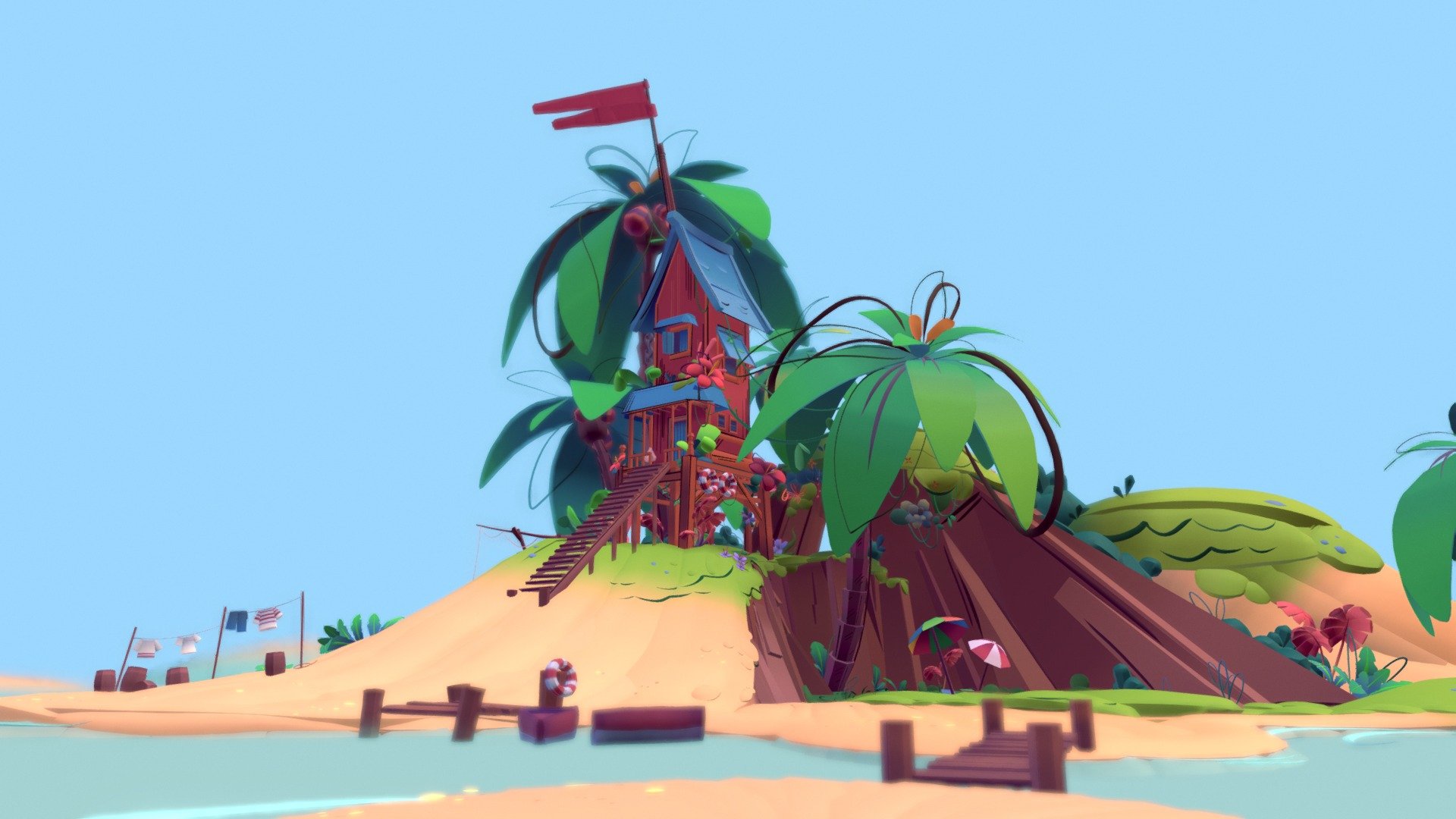 Toon Island - 3D model by Ruxandragp (@Ruxandragp) [abcddb7] - Sketchfab