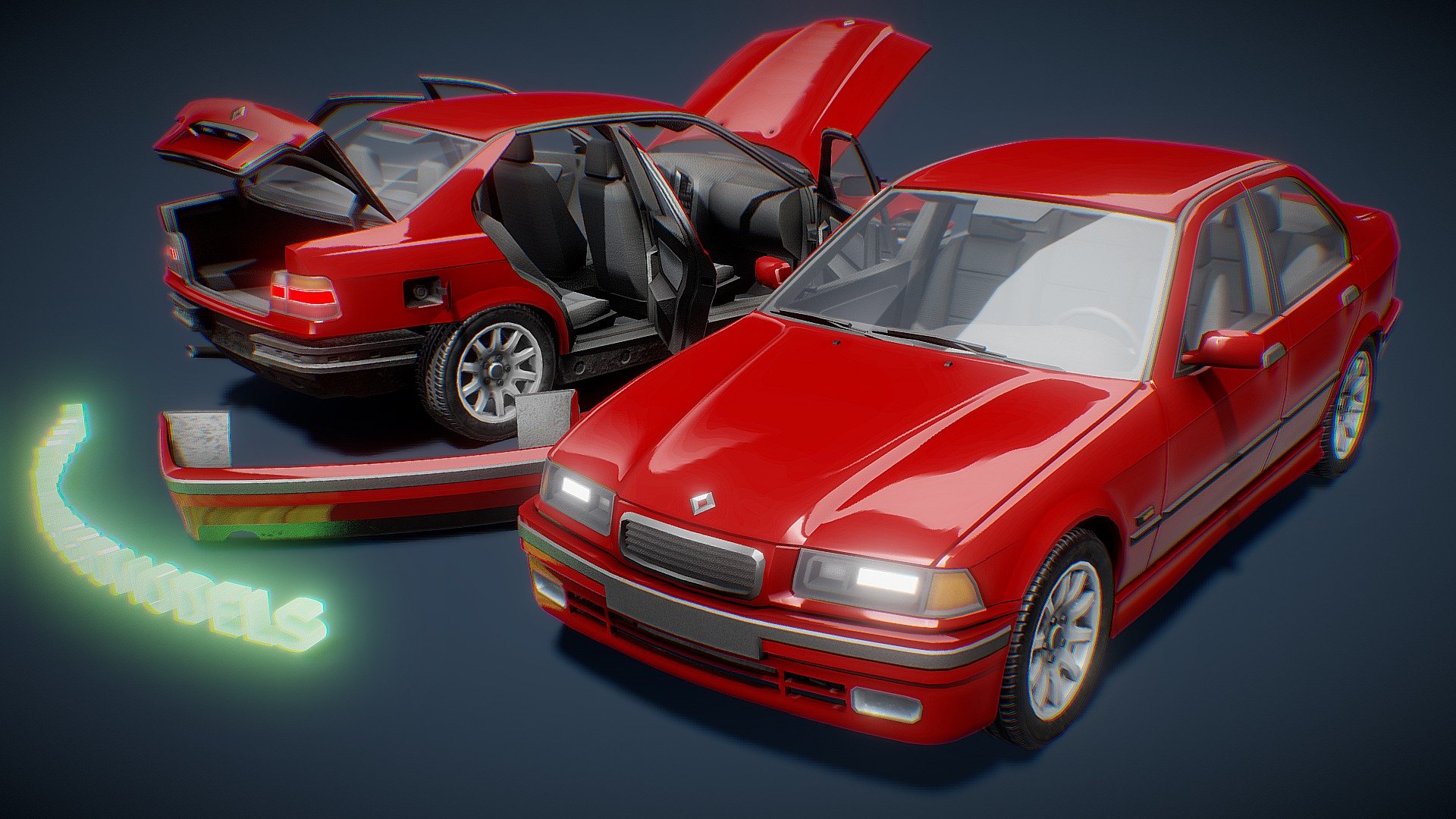 BMW M3 E36 1999 (Low Poly) - 3D model by TSB3DMODELS [abd0555] - Sketchfab