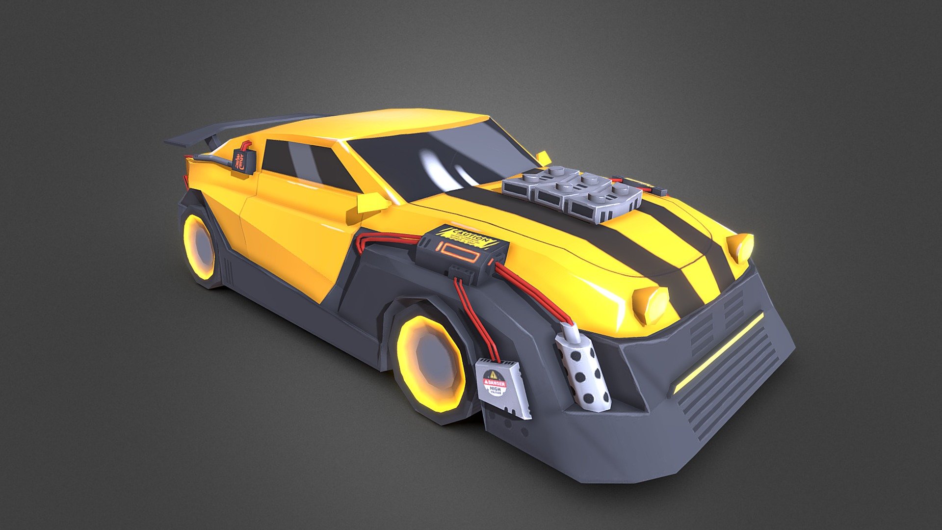 Low Poly Cyberpunk Car - 3D model by pierogue [abd9b6c] - Sketchfab