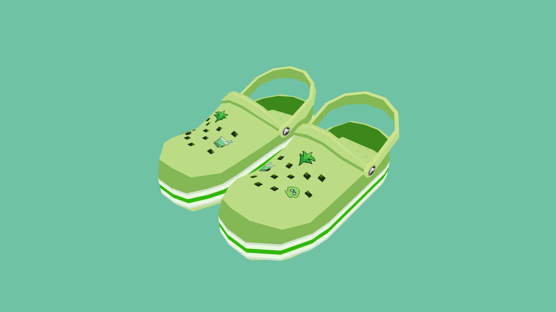 Pandan Themed Crocs - 3D model by LeYe [abdb437] - Sketchfab