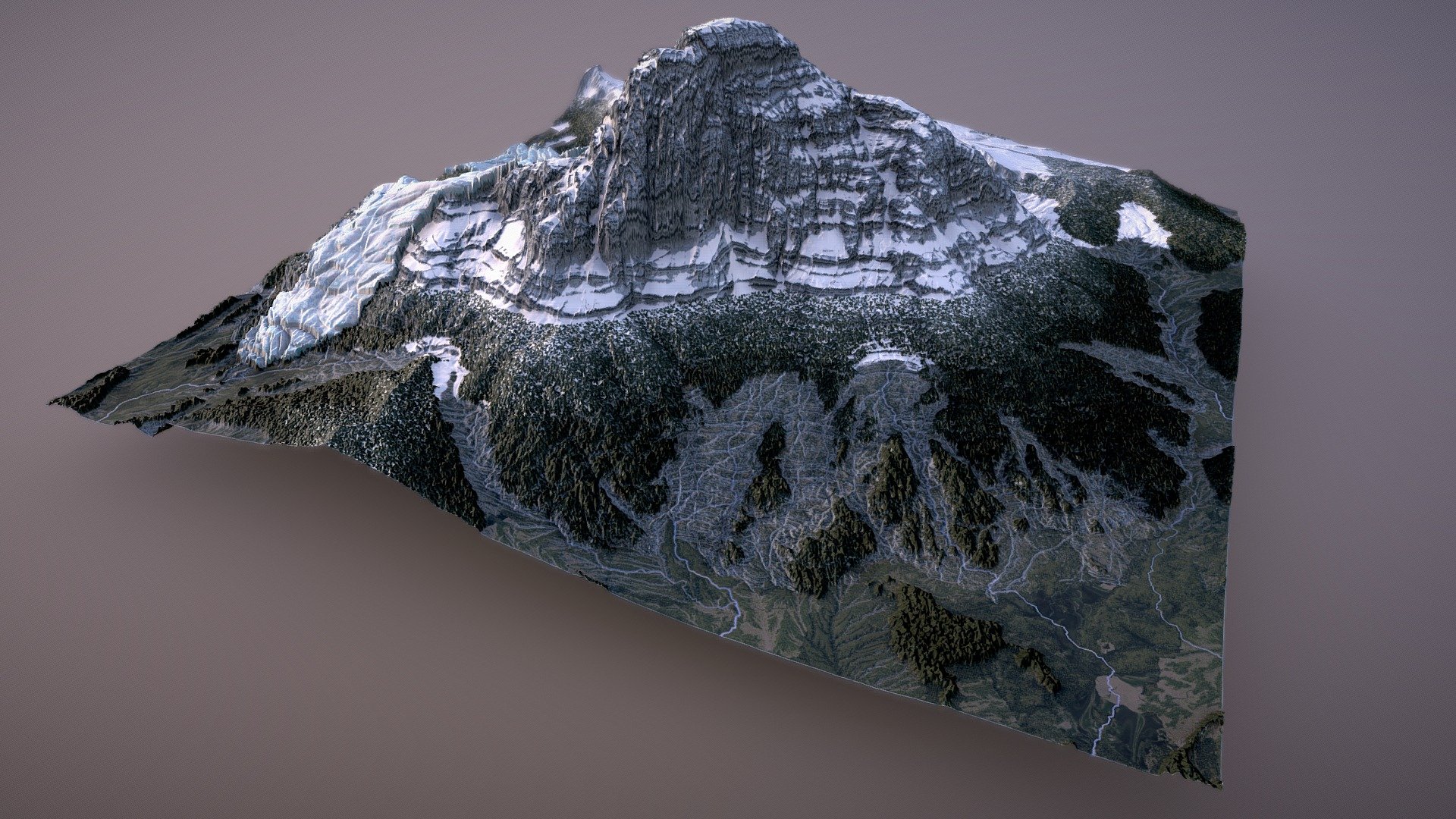 Glacier Flow Mountain Terrain - Buy Royalty Free 3D model by taber ...