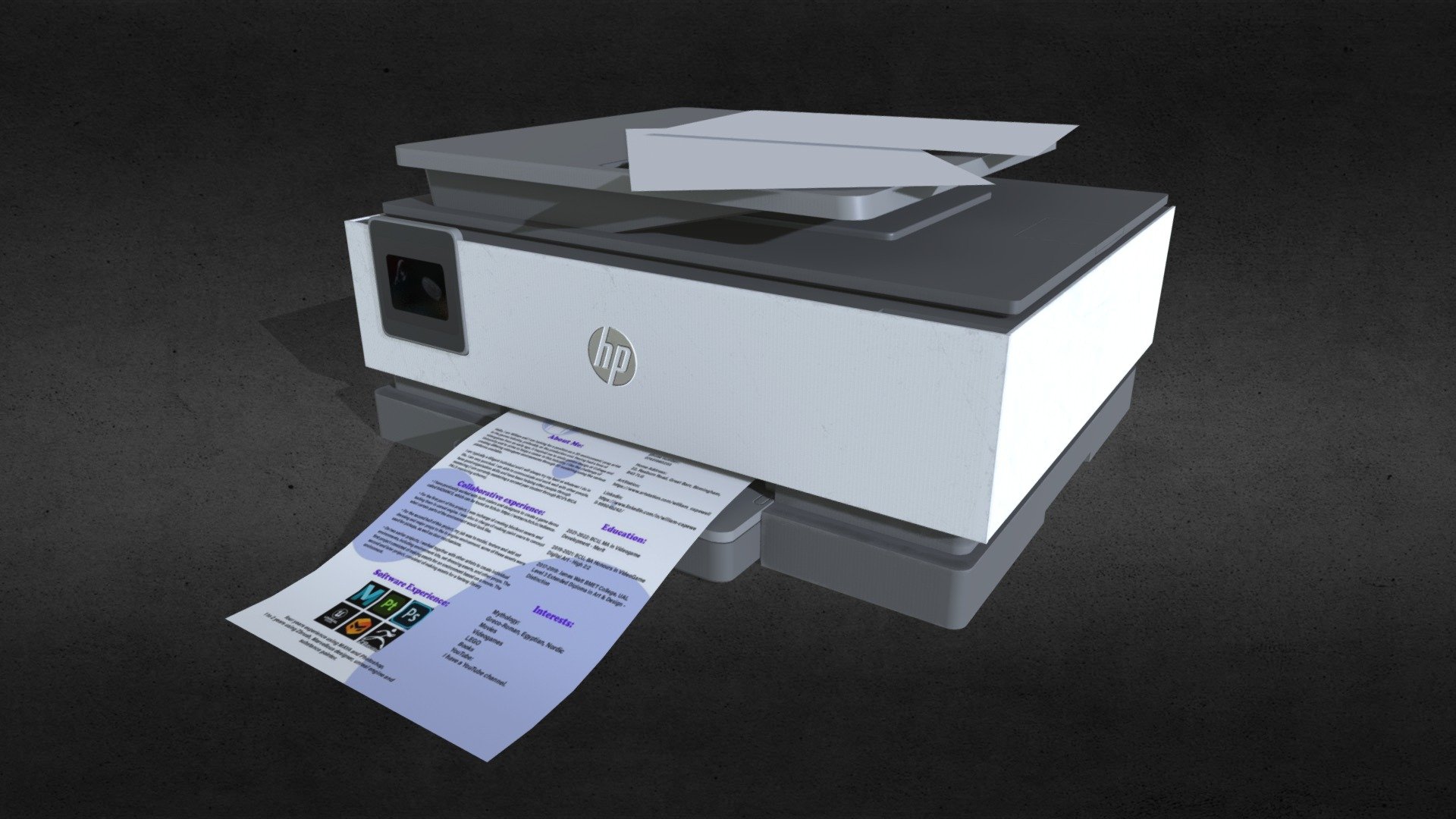 HP Officejet printer 3D model - 3D model by WilliamCapewell [abe9666 ...