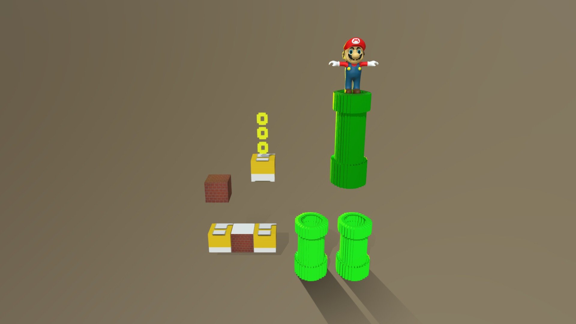 Super mario pixel world - 3D model by geri_c [abf6595] - Sketchfab