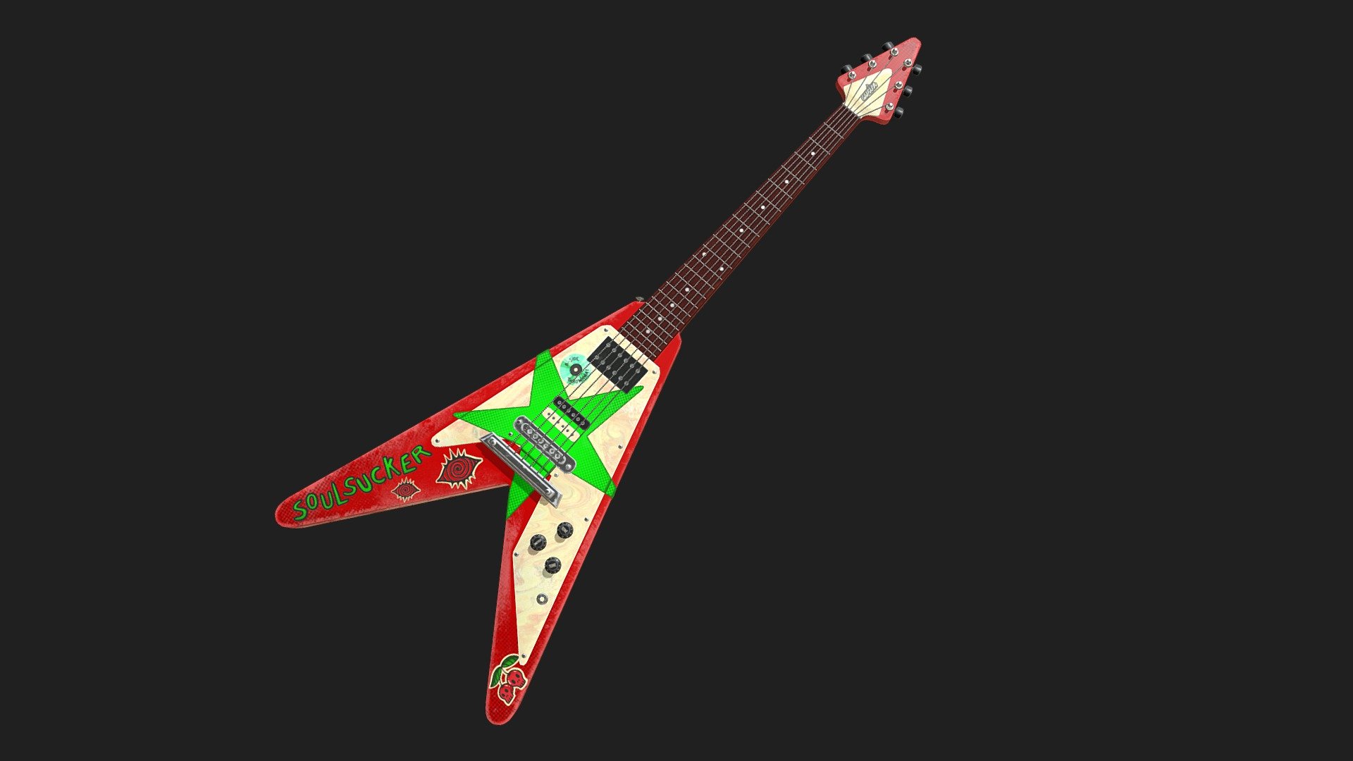 Stylized Guitar - 3D model by eneko.db3 [abf7bd8] - Sketchfab