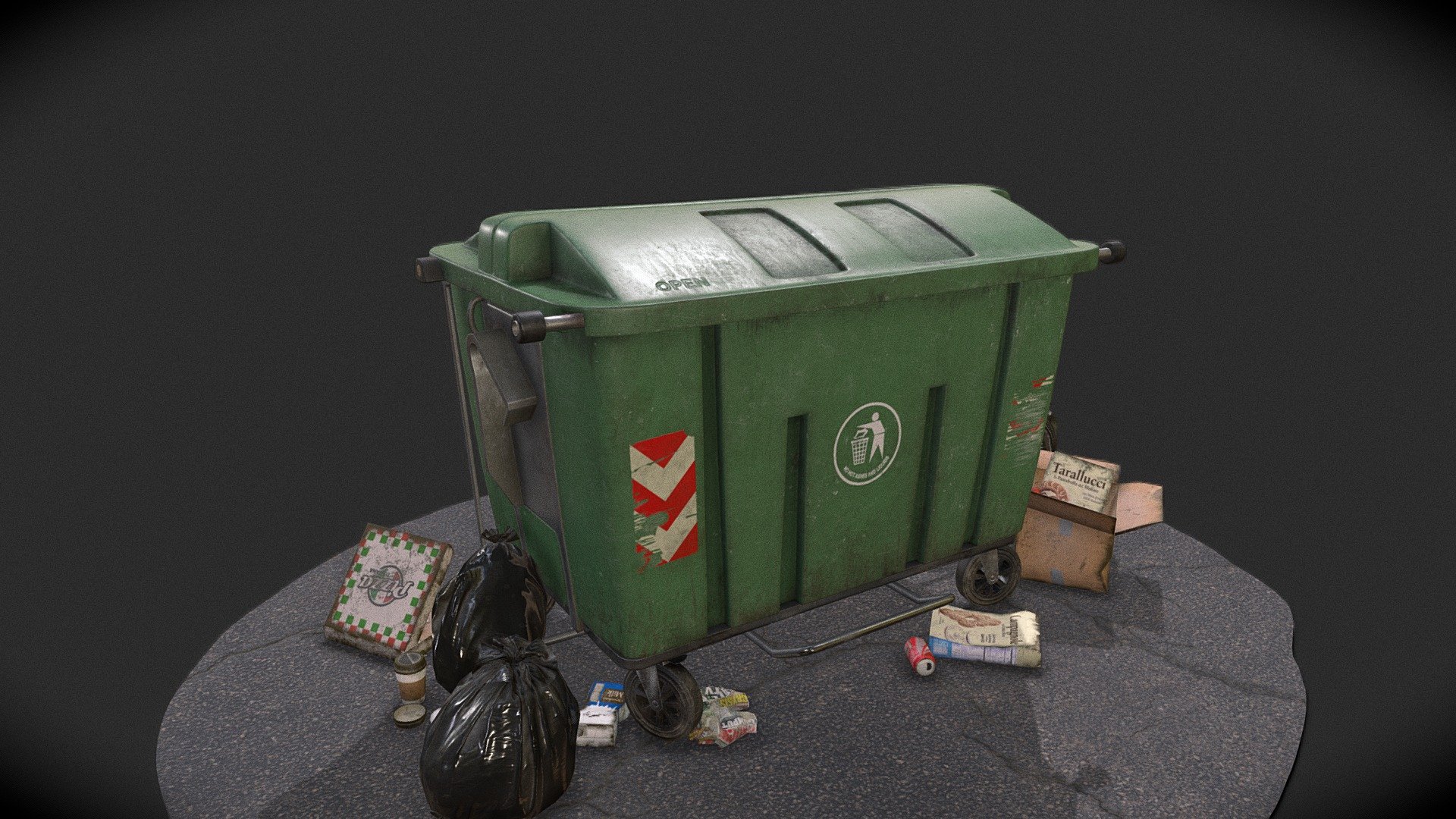 PBR 3D Dumpster - 3D model by francesco.furneri [abf8303] - Sketchfab