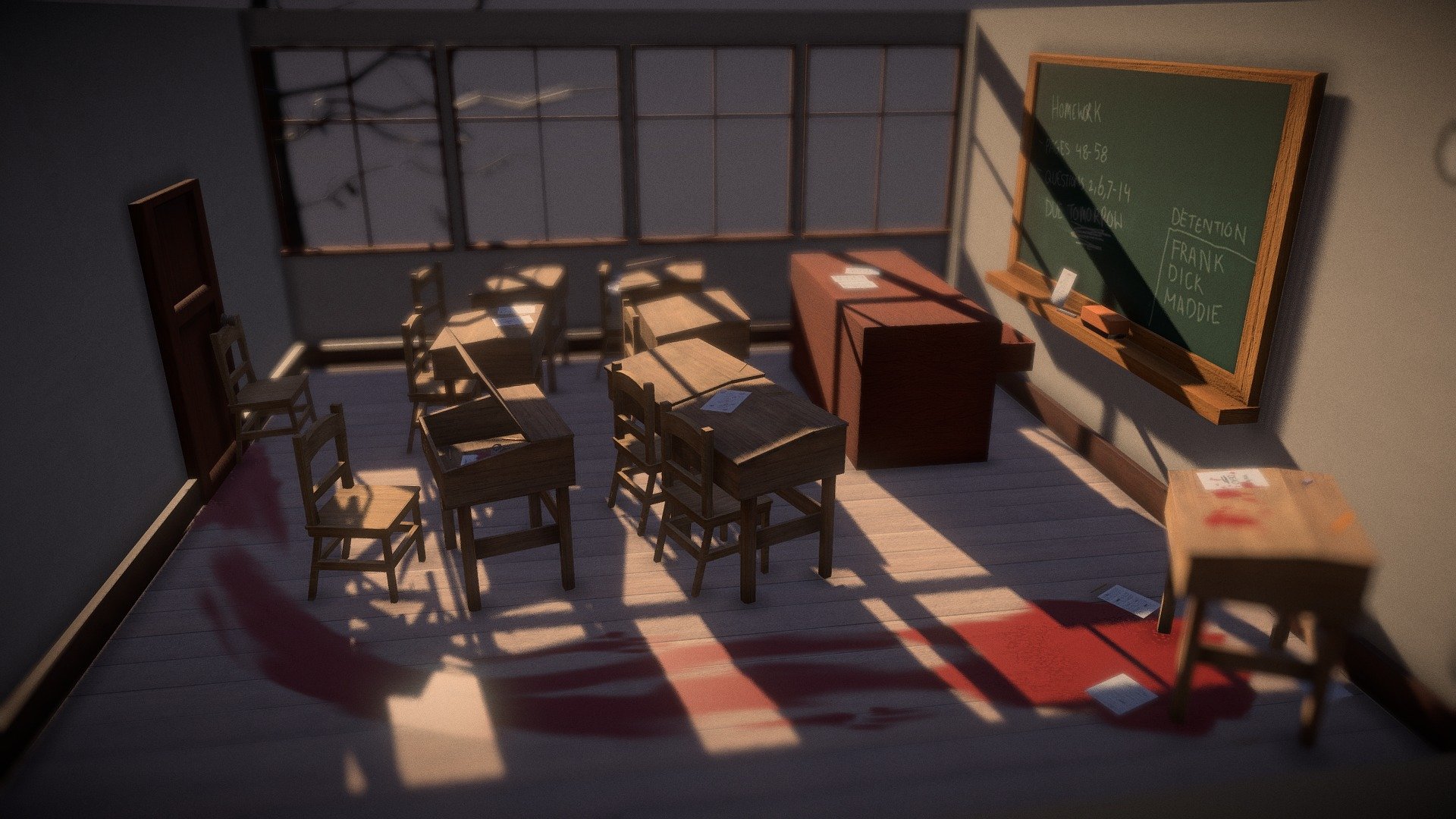 Classroom Scene - Download Free 3D model by Van (@VanjaTizi) [abfbfec ...