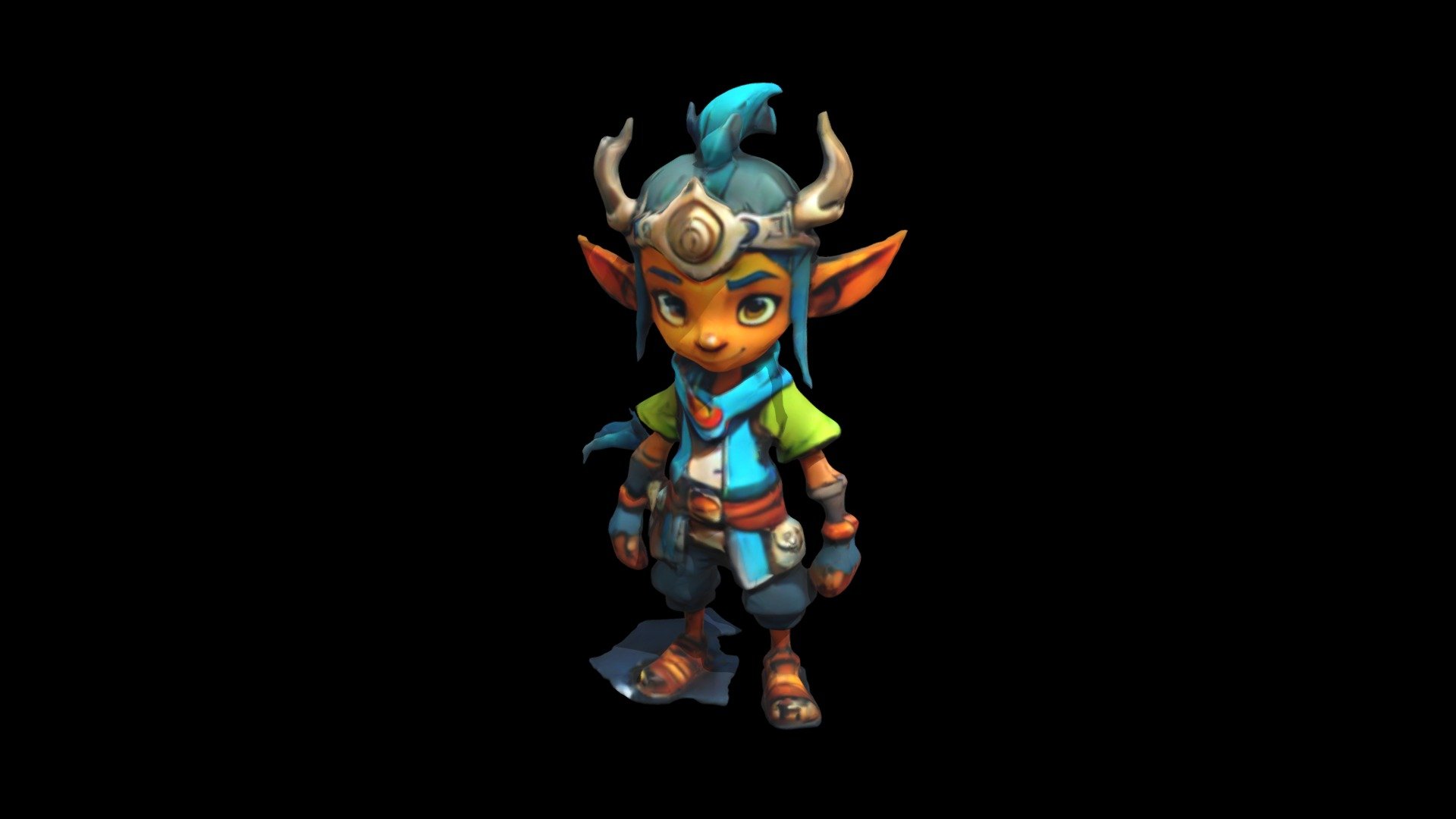 An illustrated depiction of a young cartoon warr - Download Free 3D ...
