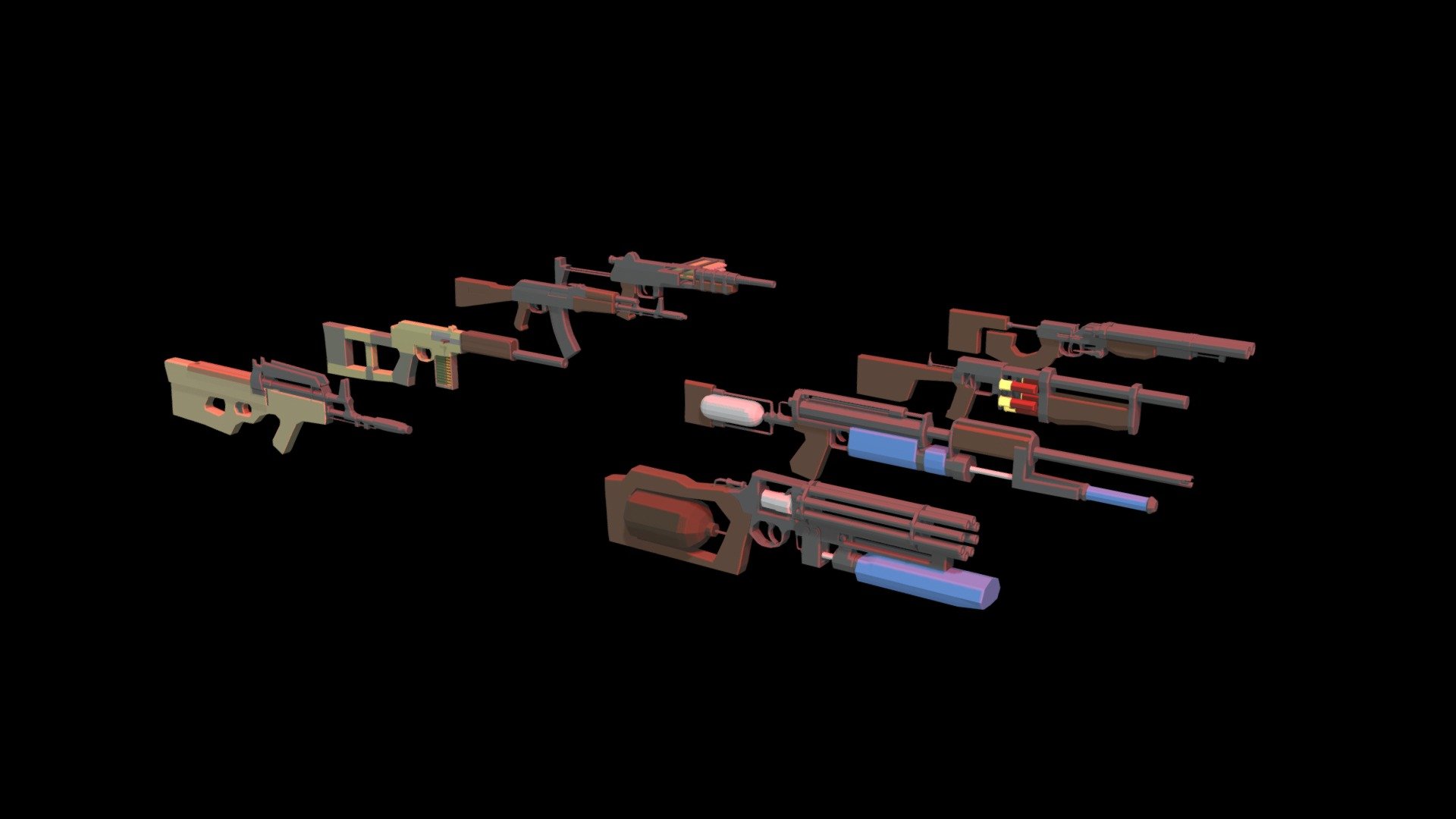 Low-poly guns pack - Download Free 3D model by MedSamer [ac06ea7 ...