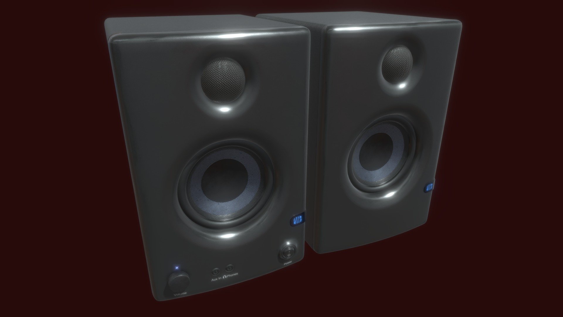 studio monitors/speaker (Presonus, 3.5in) - Download Free 3D model by ...