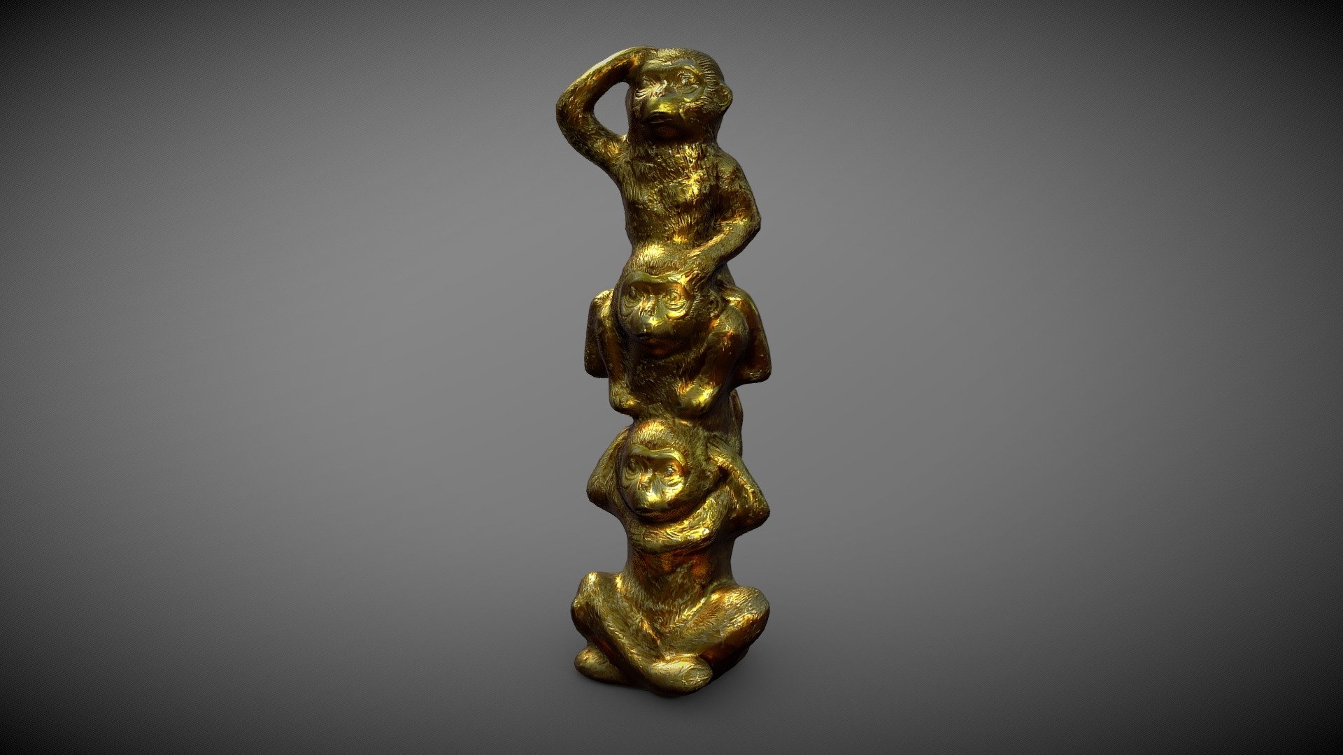 Monkeys Ornament Statue 3D Scan - Buy Royalty Free 3D model by ...