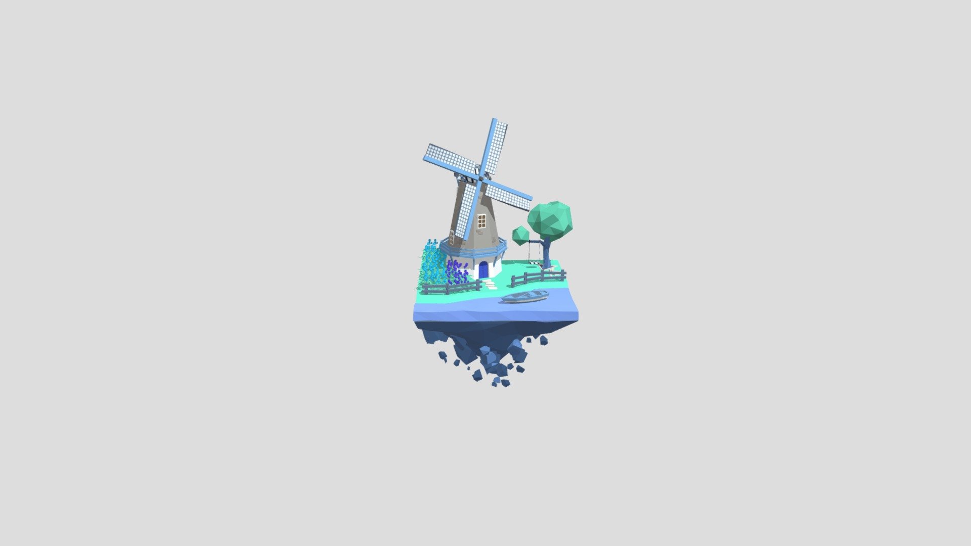 WINDMILL MICROWORLD LOW POLY - Download Free 3D model by siparmin ...