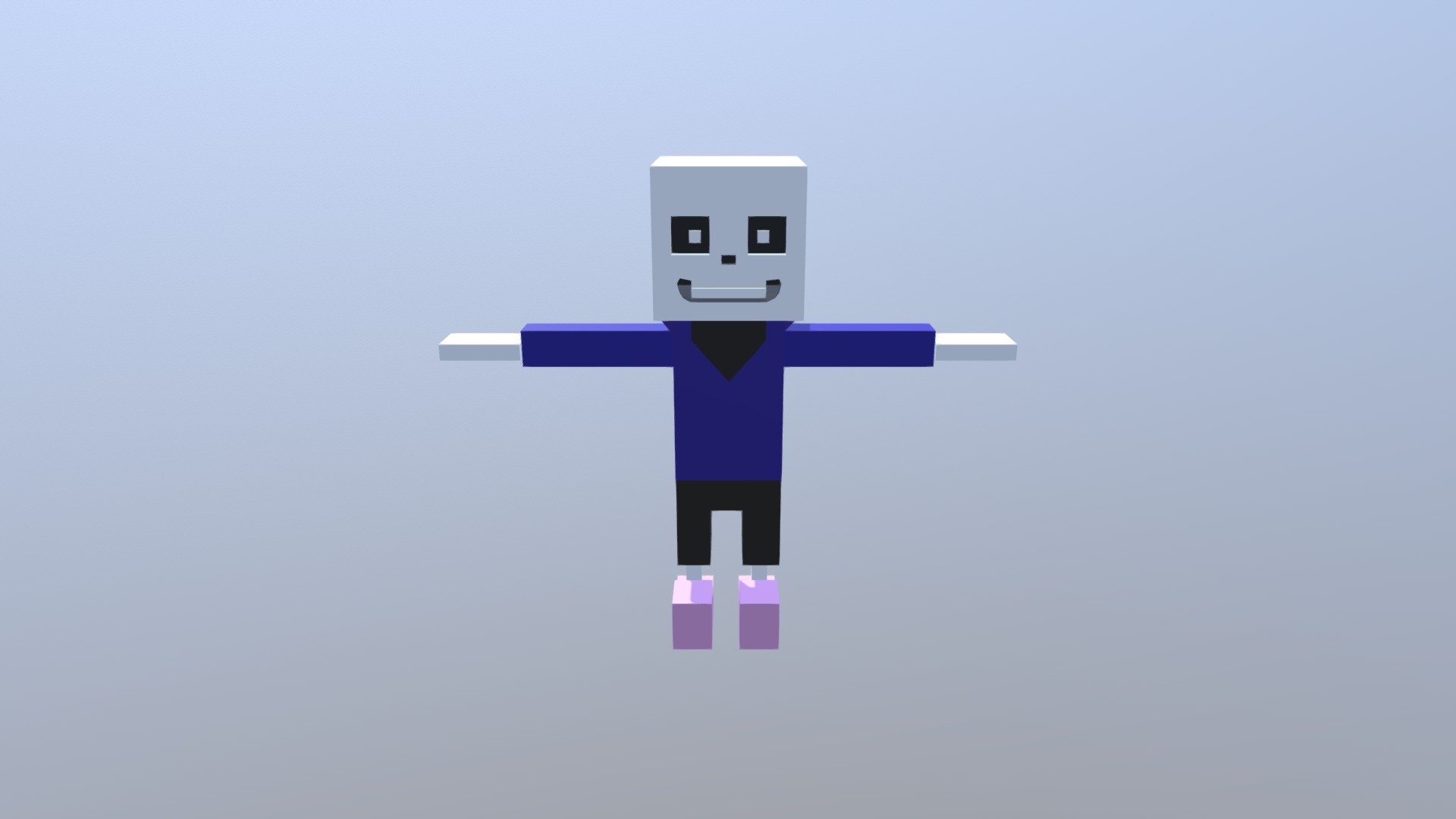Minecraft Style Sans (Blend Version) - Download Free 3D model by ...