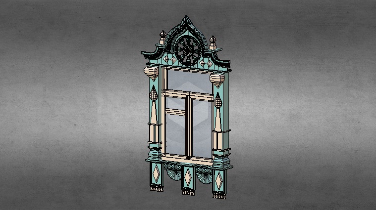 Wooden ornate window - 3D model by v_pustote [ac1b39f] - Sketchfab