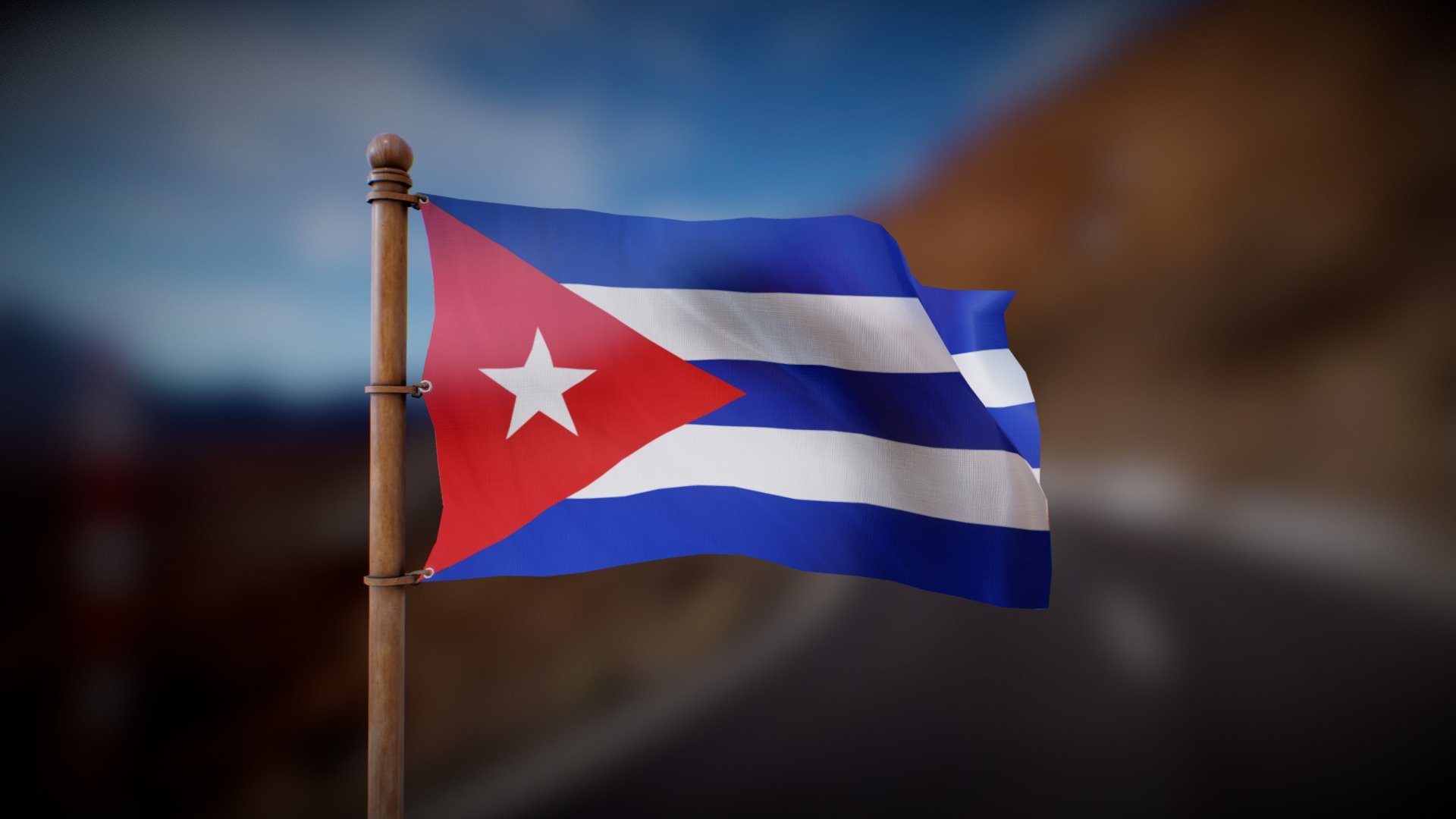 Flag of Cuba - Wind Animated Loop - Buy Royalty Free 3D model by ...