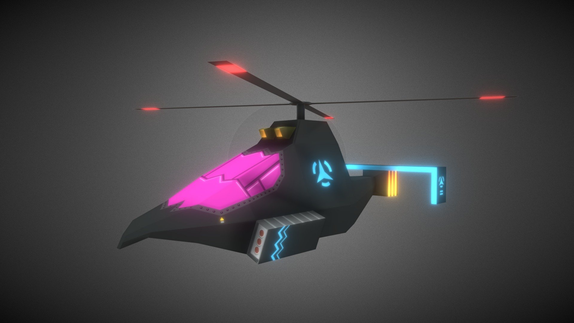 Low Poly Sci-Fi Helicopter - 3D model by Hamid Amini (@h.amini.tmu ...