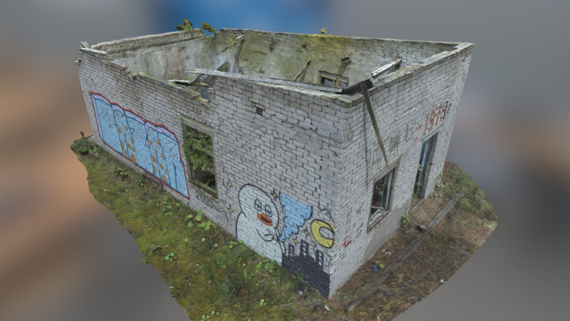 Small Brick Soviet Wreck with no roof - Buy Royalty Free 3D model by ...