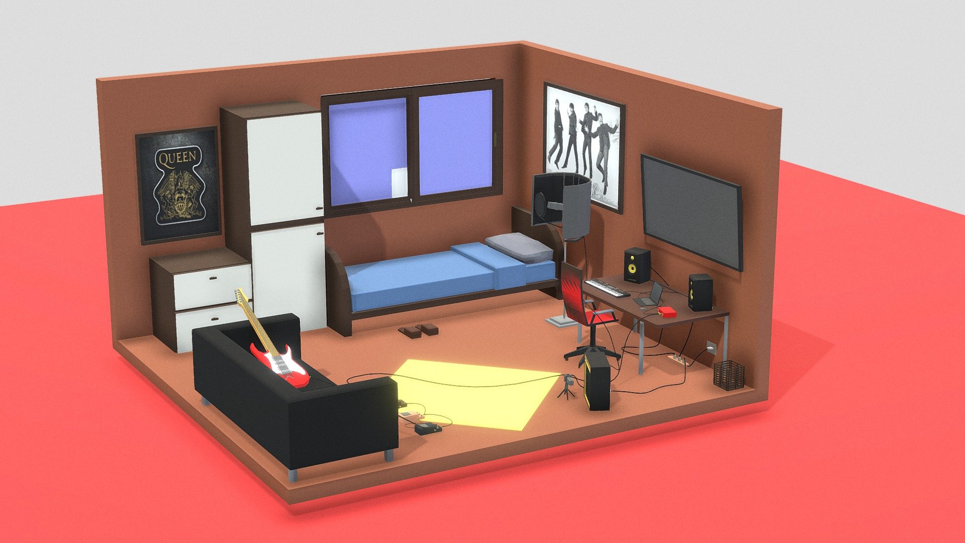 Isometric Room - Download Free 3D model by Milisto [ac1f66c] - Sketchfab