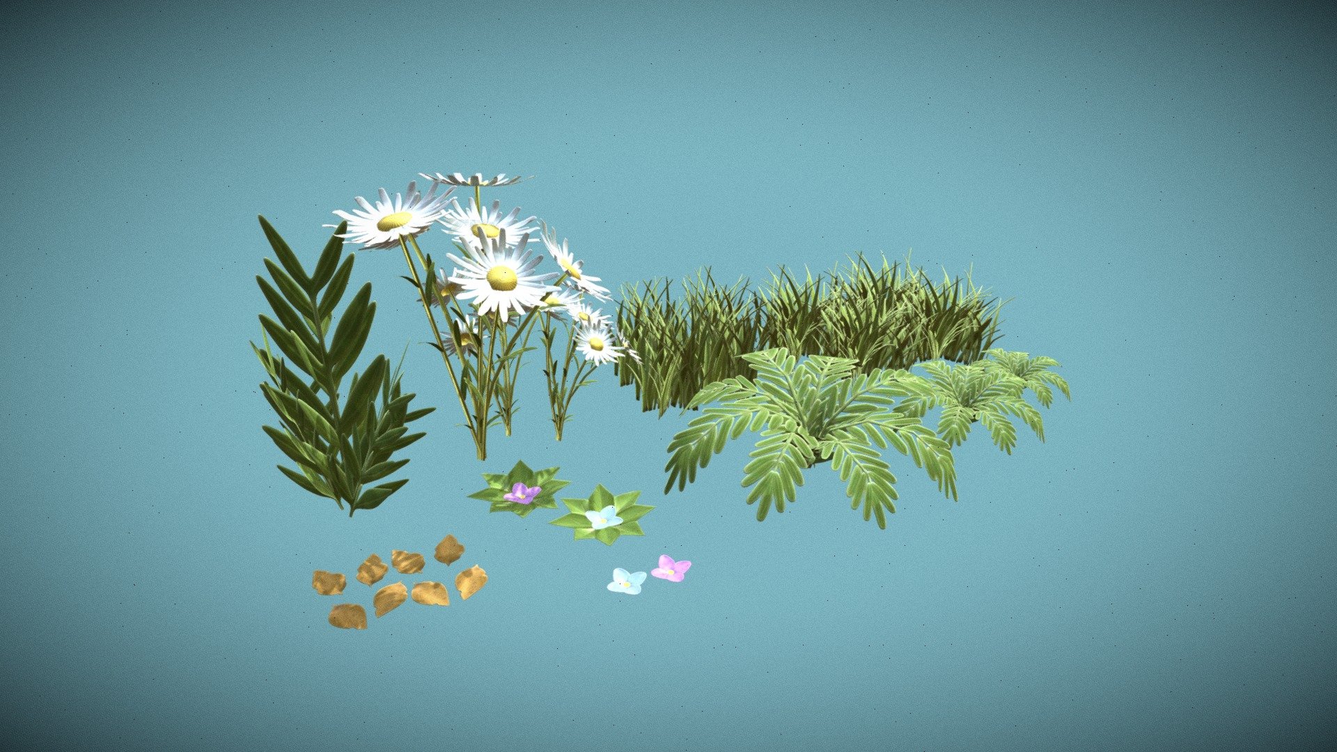 Stylized Foliage (Flowers And Plants) - 3D model by naazare_manish ...
